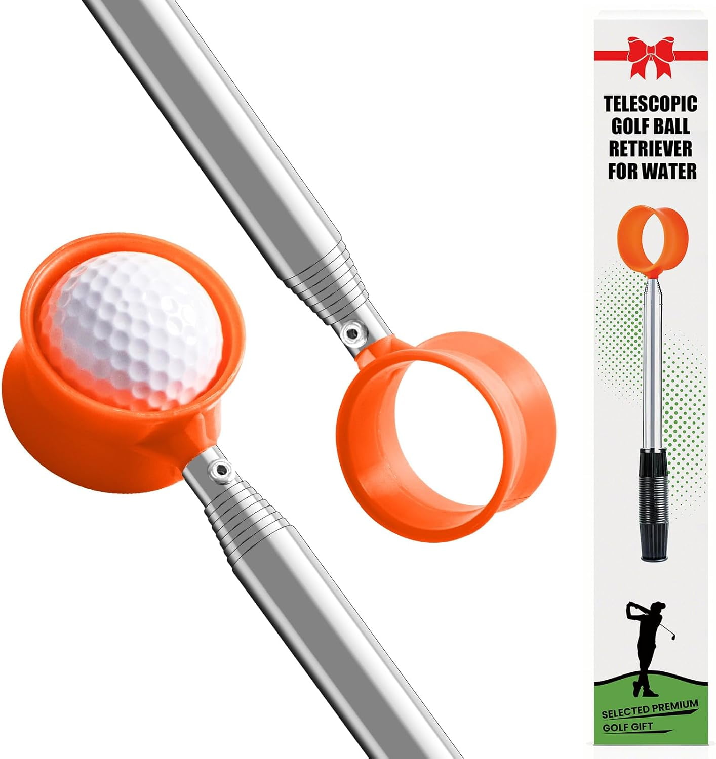 FINGER TEN Golf Ball Retriever Pole for Water Telescopic 9 Feet 12 Ft ...