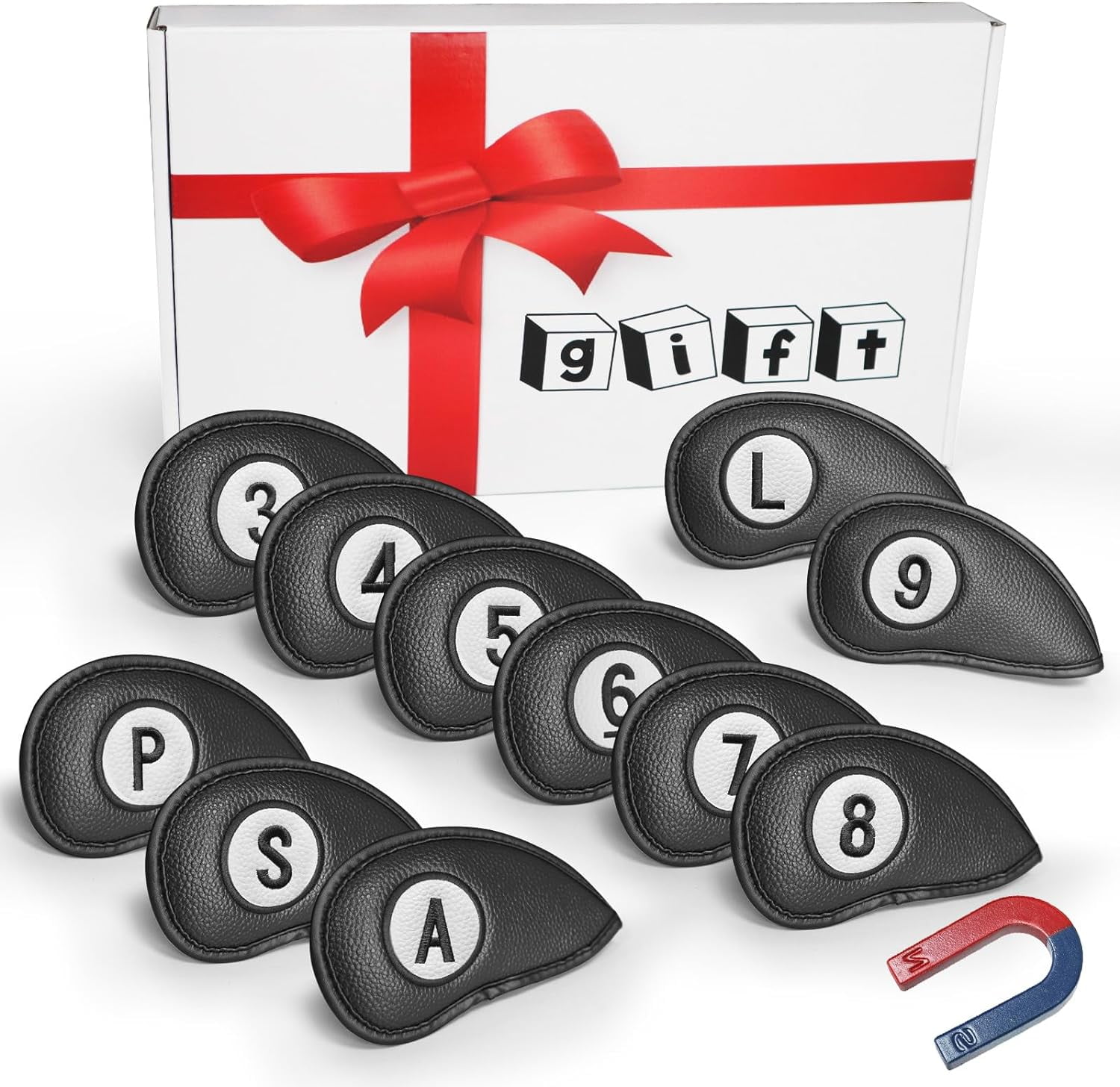 FINGER TEN Golf Club Covers for Irons Magnetic Value 11 Pack, Synthetic ...