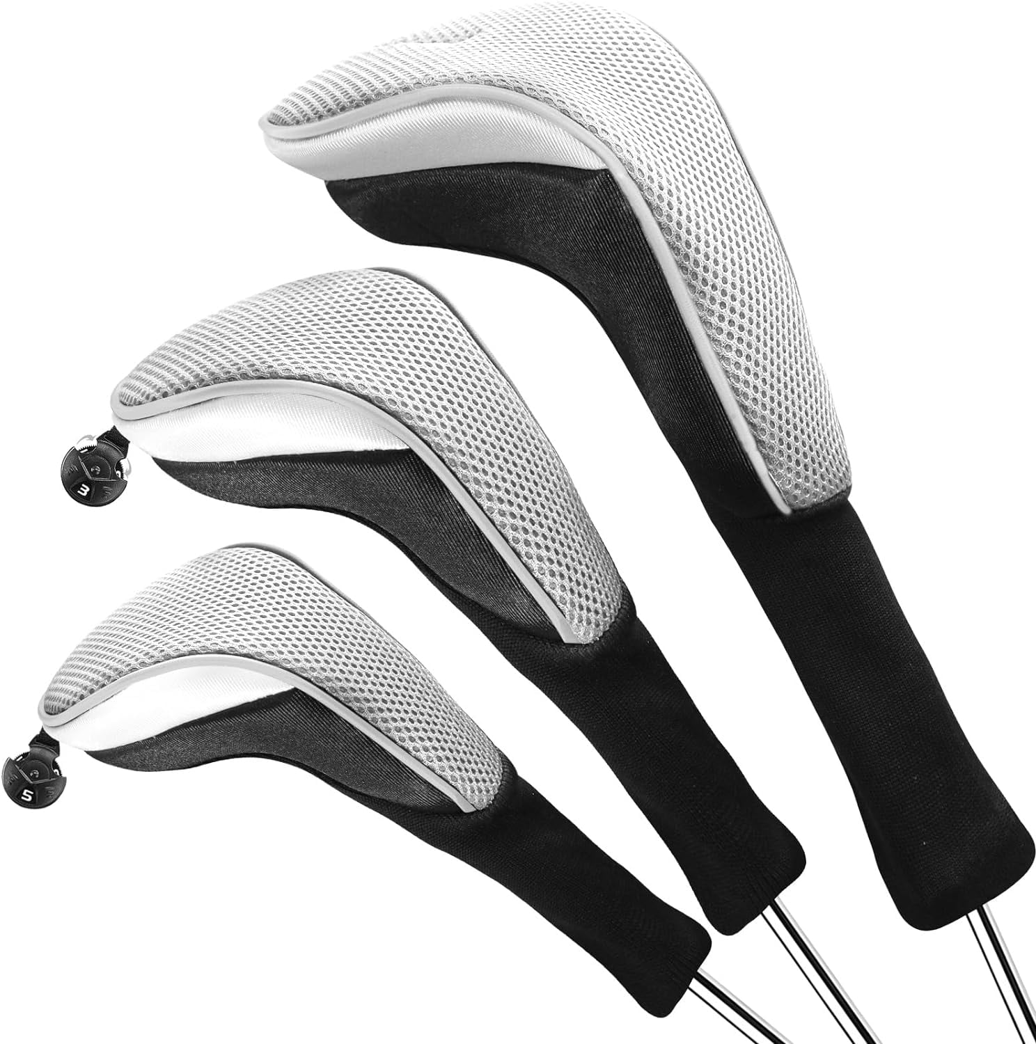 FINGER TEN Golf Club Head Covers Woods Driver Fairway Hybrid 3/4/5 Set ...