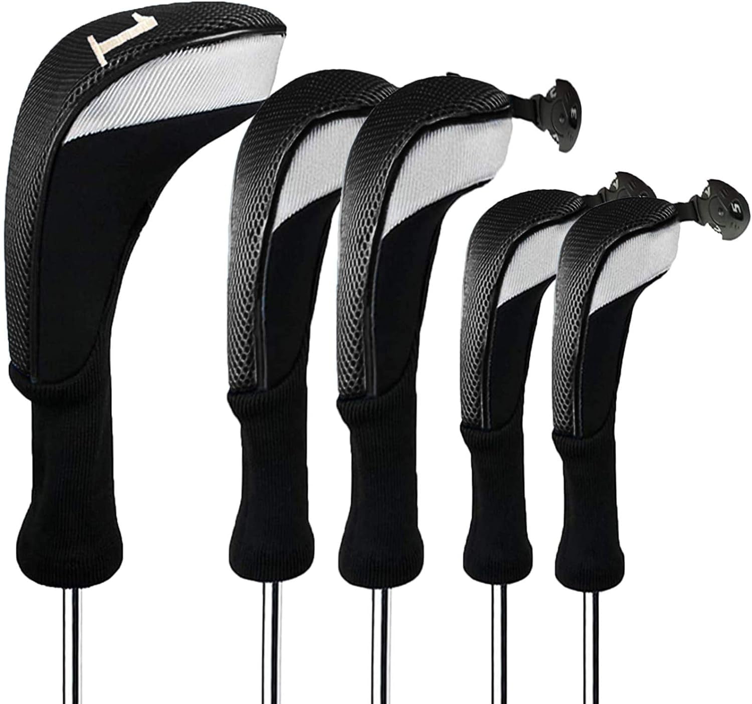 FINGER TEN Golf Club Head Covers Woods Driver Fairway Hybrid 3/4/5 Set ...