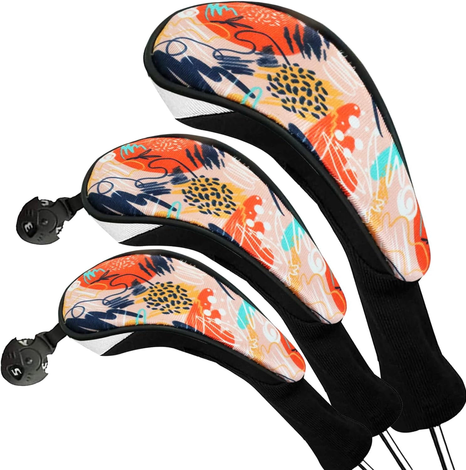 FINGER TEN Golf Club Head Covers Woods Driver Fairway Hybrid 3/4/5 Set ...