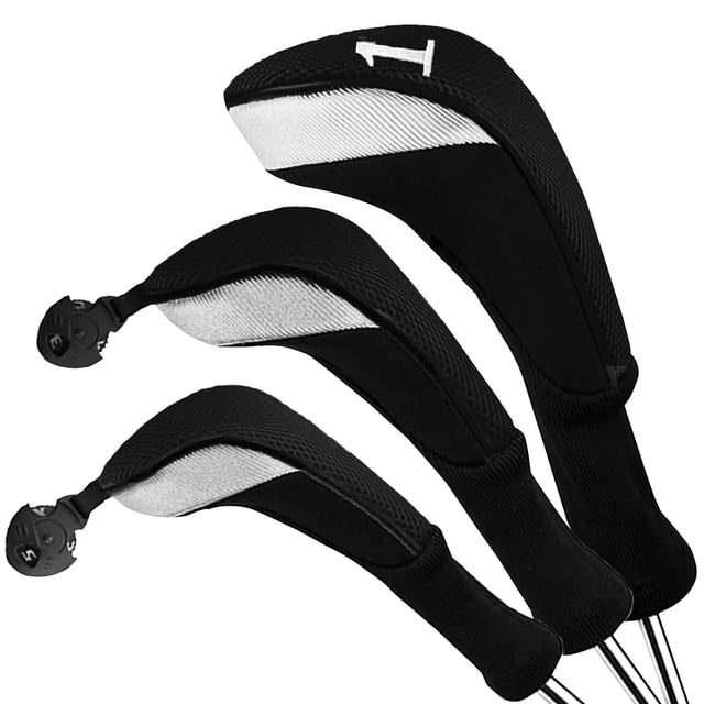 FINGER TEN Golf Club Head Covers Woods Driver Fairway Hybrid 3 Set ...
