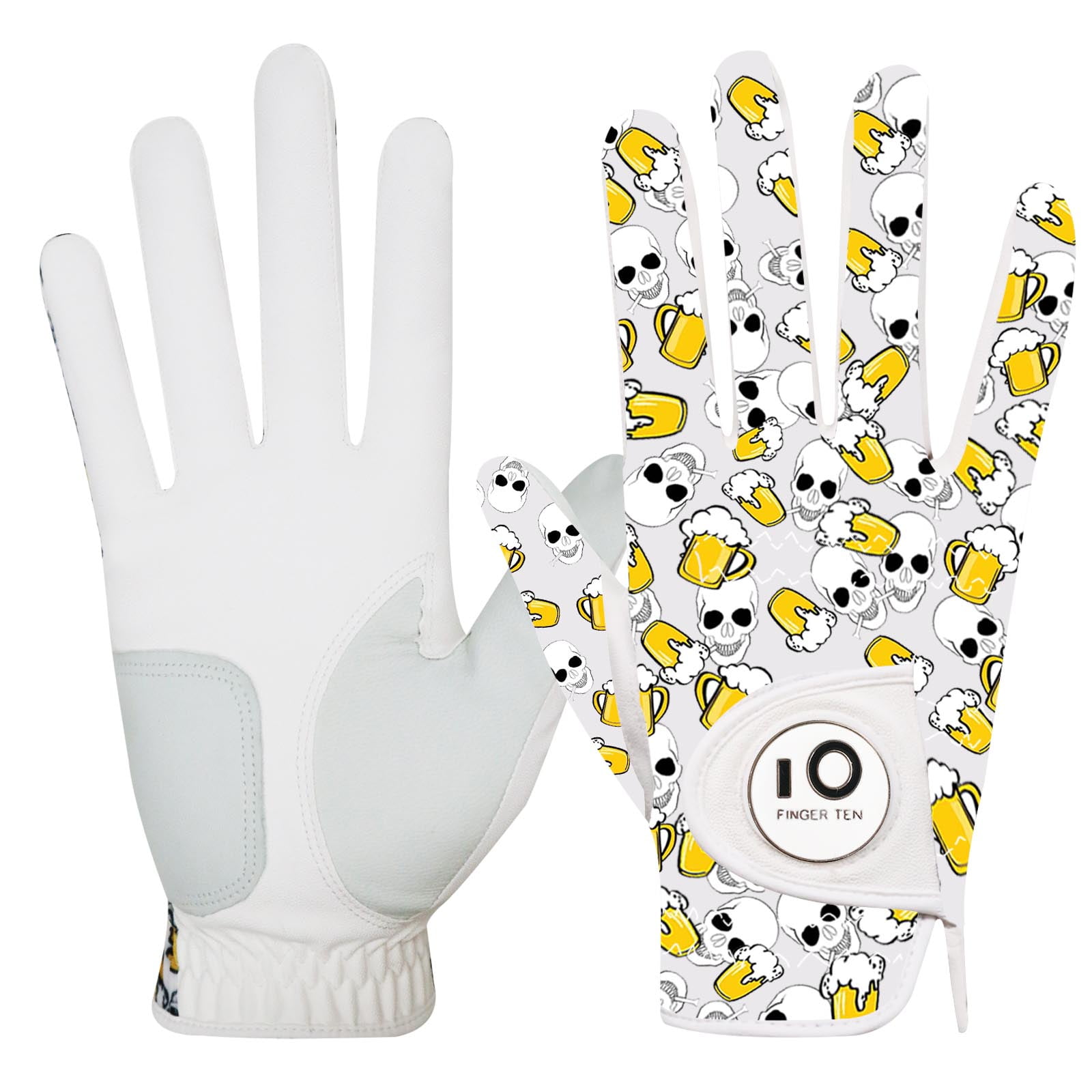 FINGER TEN Golf Gloves Men Left Hand Right with Ball Marker USA Flag ...