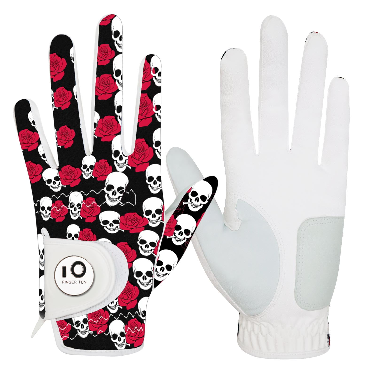 FINGER TEN Golf Gloves Men Left Hand Right with Ball Marker USA Flag ...