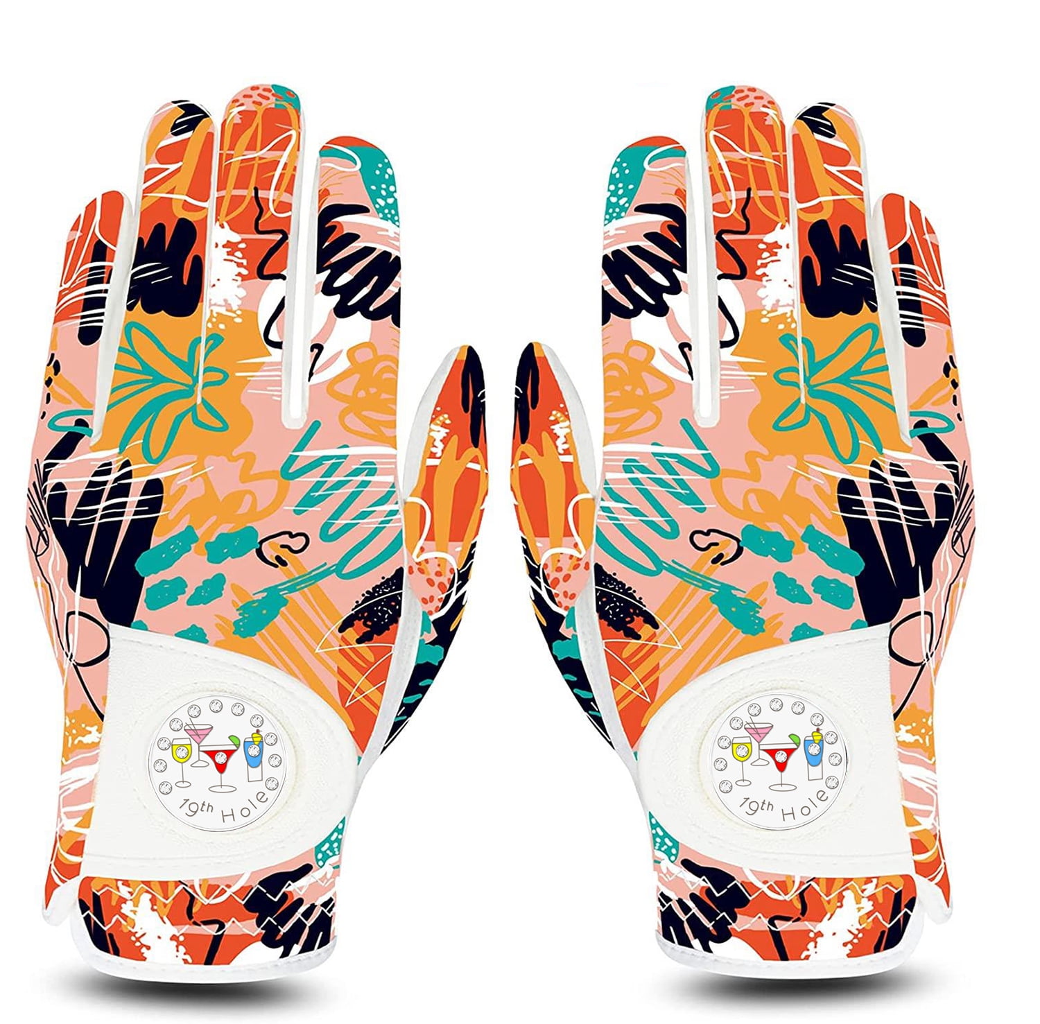 FINGER TEN Golf Gloves Women Left Right Hand Leather with Bling Ball ...