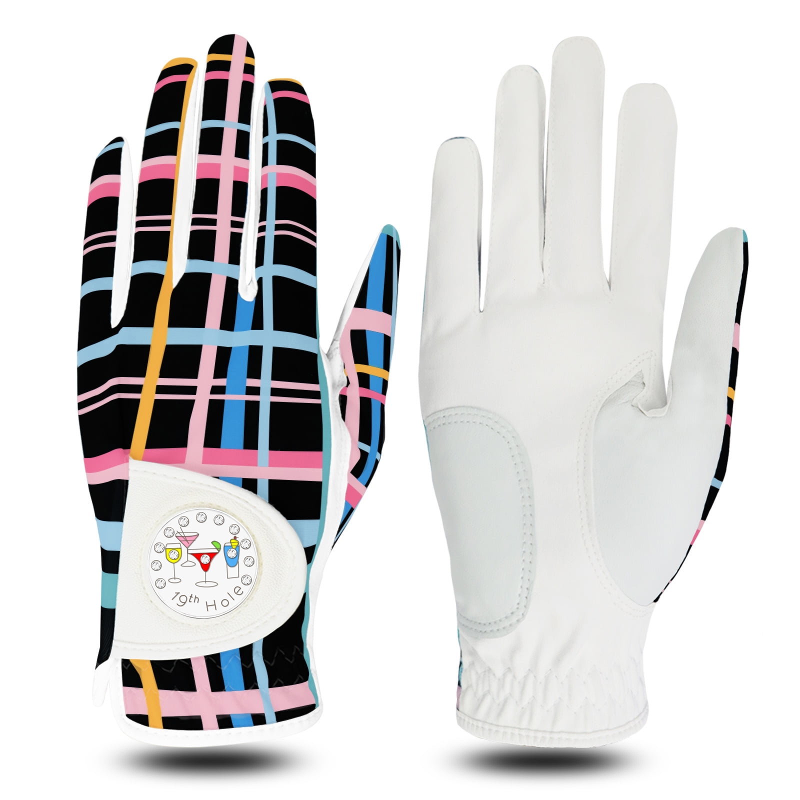FINGER TEN Golf Gloves Women Left Right Hand Leather with Bling Ball ...