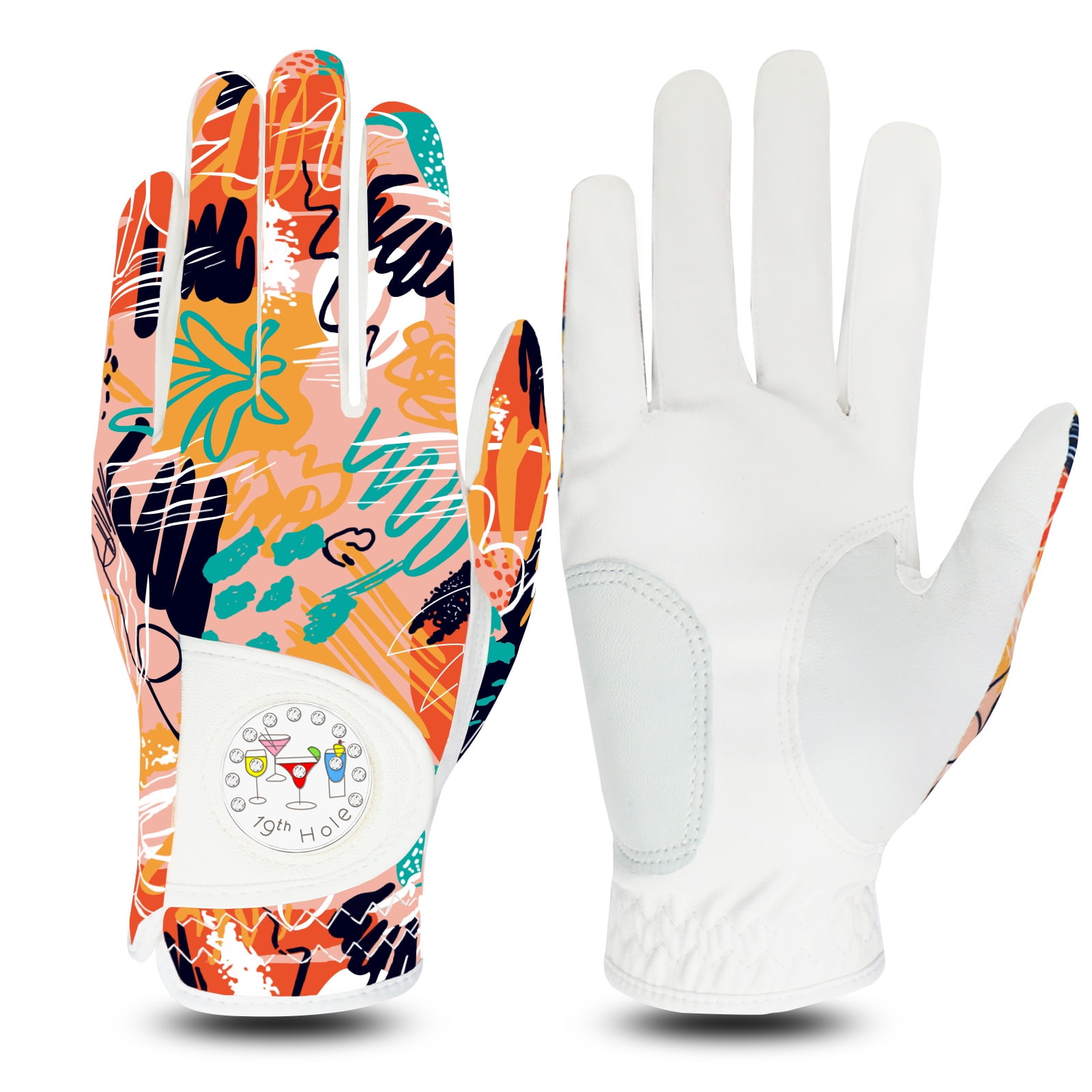 FINGER TEN Golf Gloves Women Left Right Hand Leather with Bling Ball ...