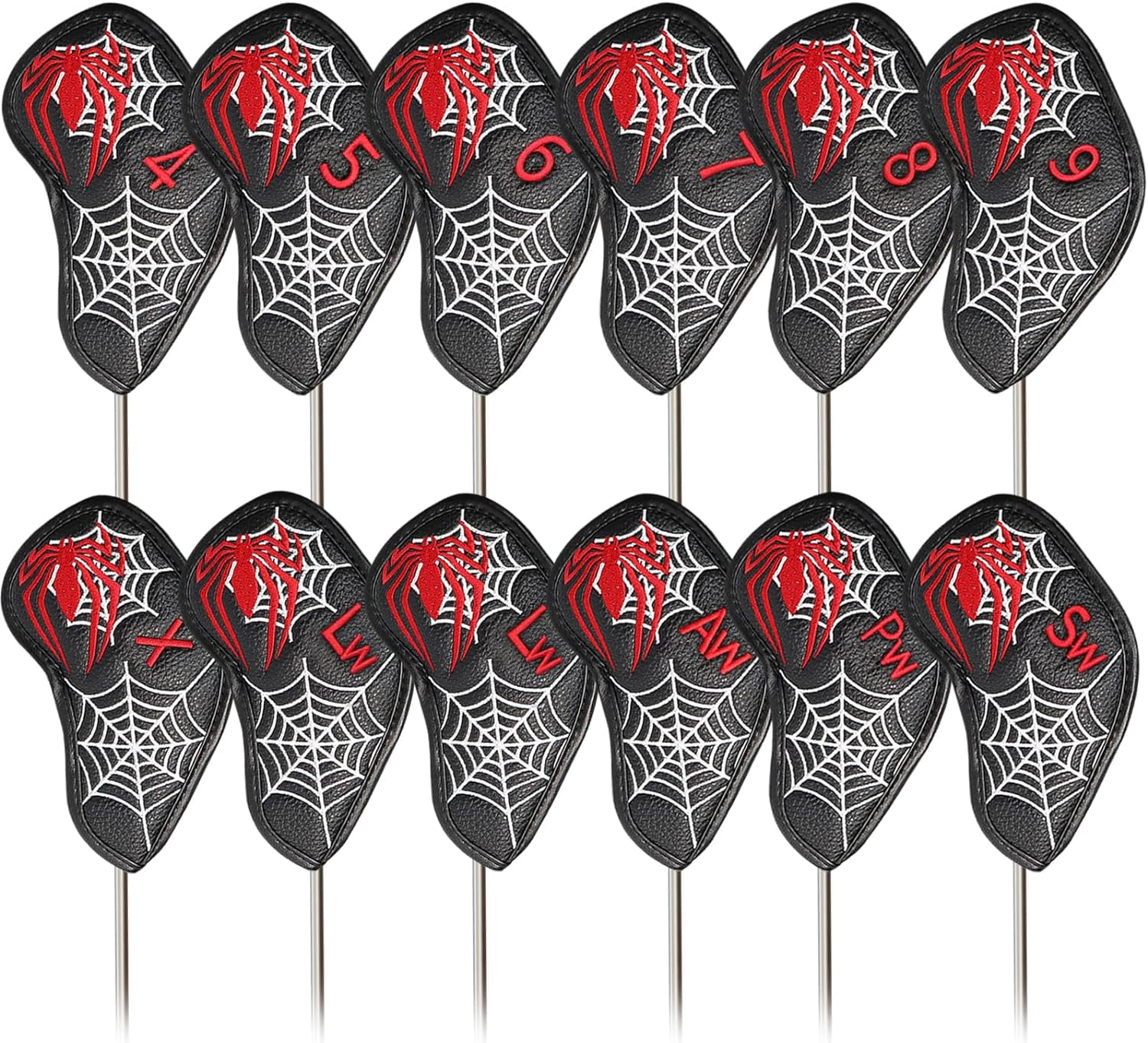 FINGER TEN Golf Iron Head Covers Value 8/11/12 Piece Set, Synthetic ...