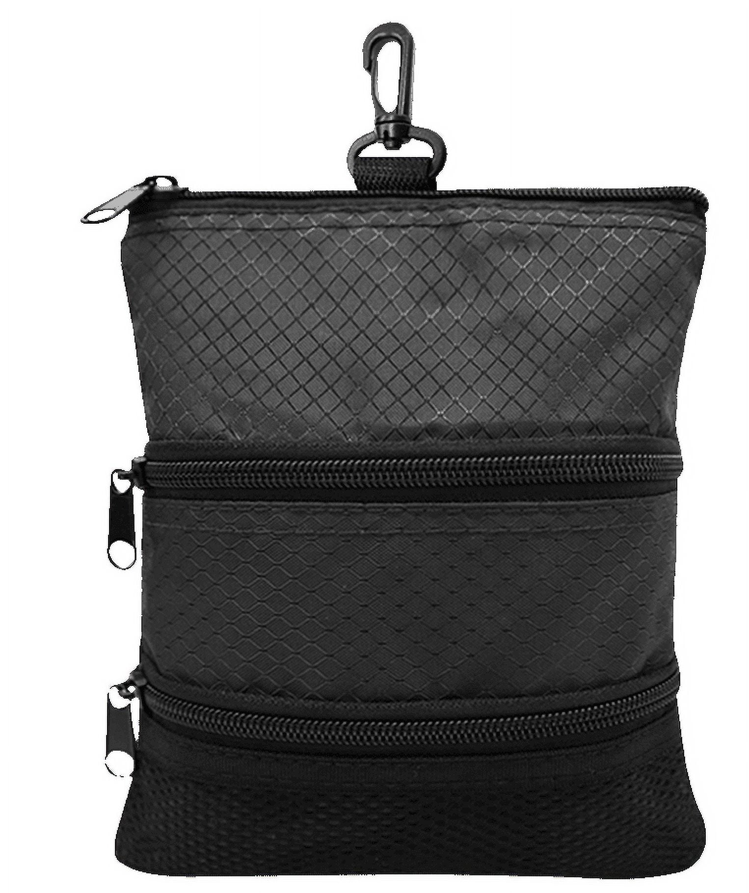 FINGER TEN Golf Pouch Bag for Valuables Zippered Pocket Gear Clip Hook ...