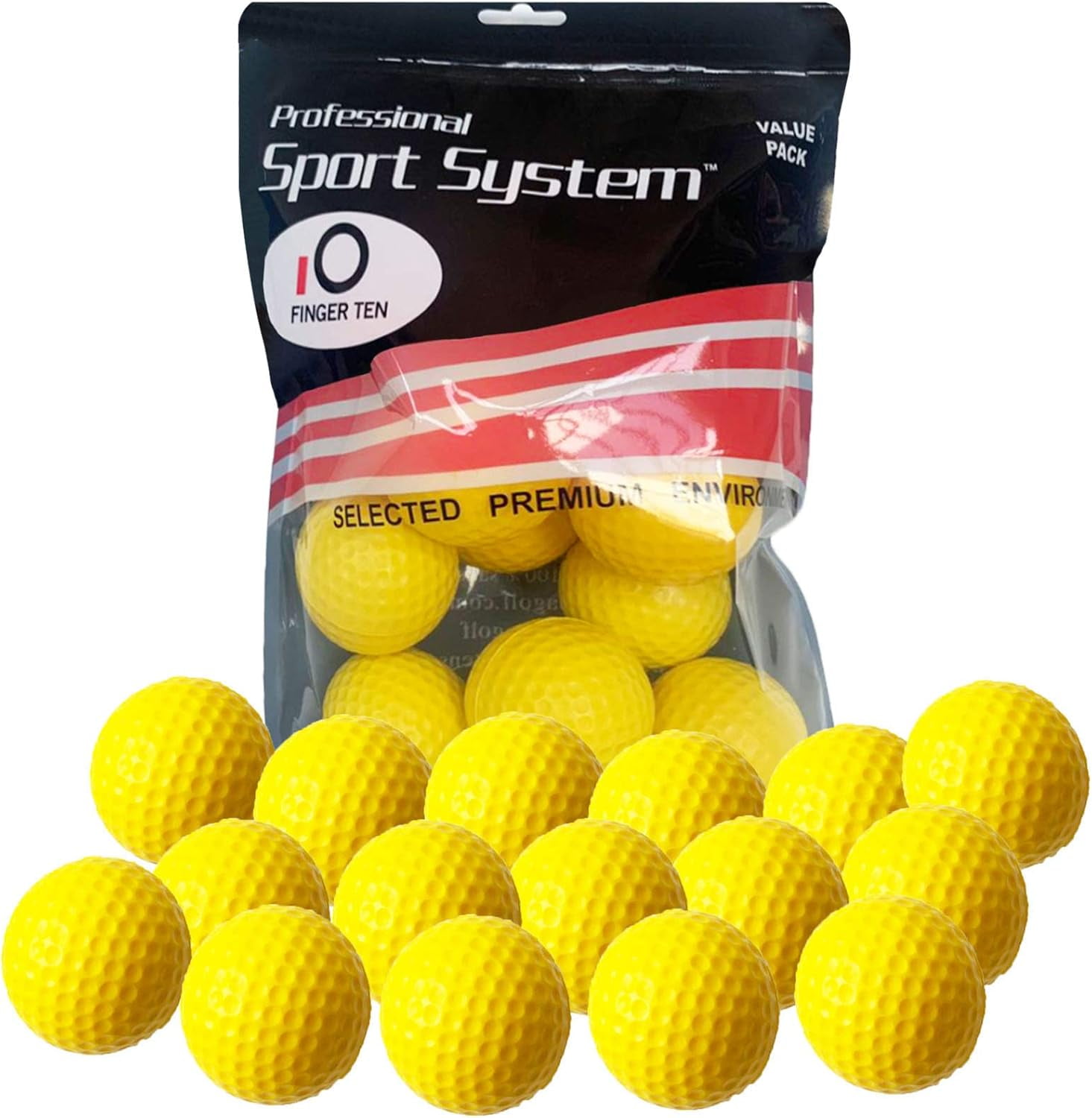 FINGER TEN Golf Practice Balls Elastic Foam Soft Value 12/24 Pcs, Golf ...