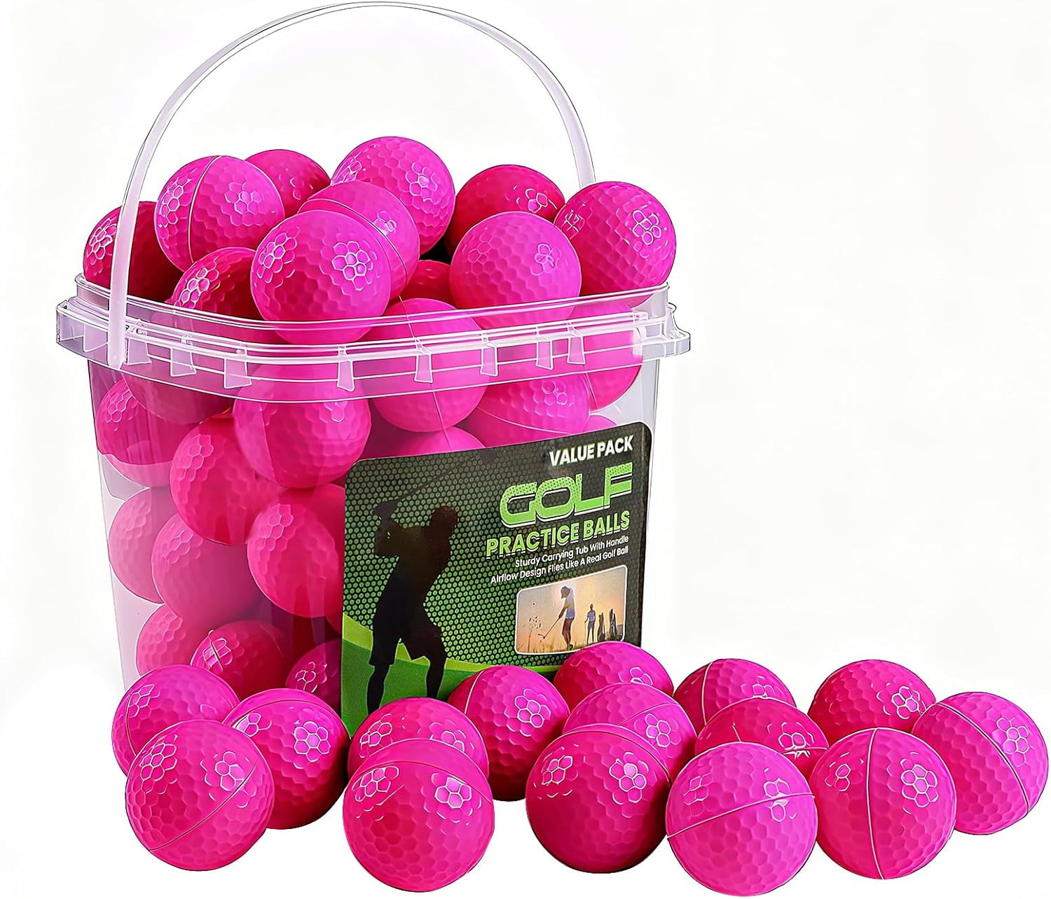 FINGER TEN Golf Practice Balls with Bucket Value 50 Pack, Soft Foam ...