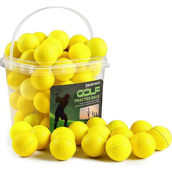 FINGER TEN Golf Practice Balls with Bucket Value 50 Pack, Soft Foam ...