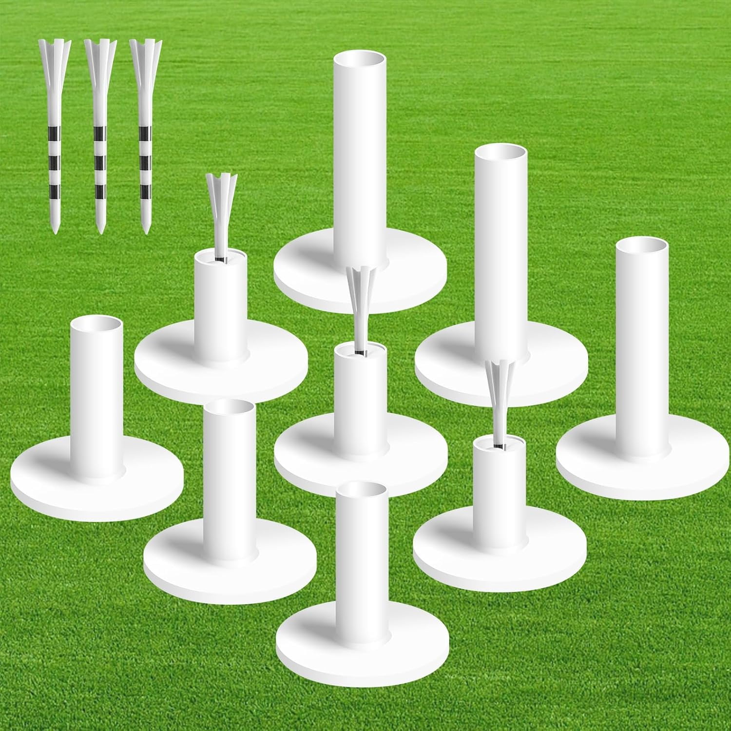 FINGER TEN Golf Rubber Tees Driving Range 3 Inch 1.5'' 2.25'' 2.75'' 3. ...