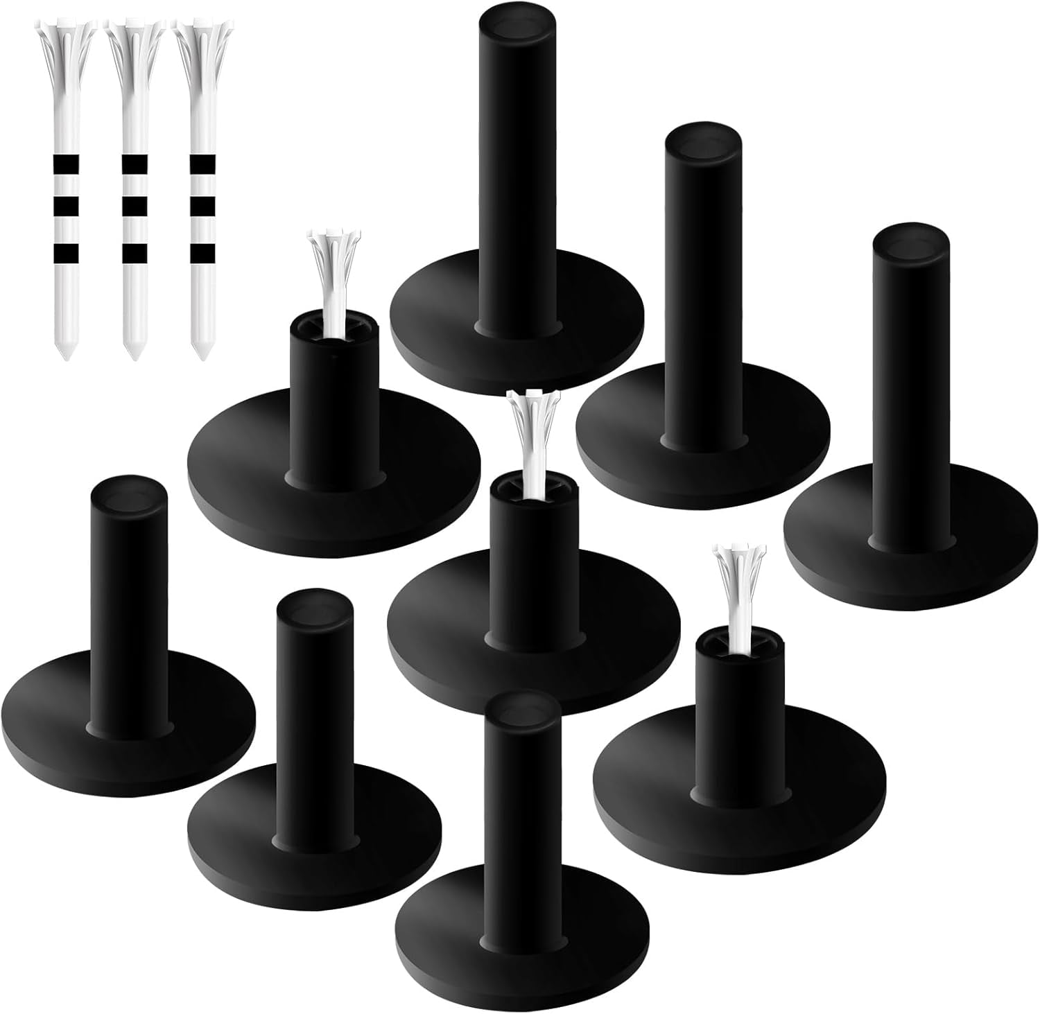 FINGER TEN Golf Rubber Tees Driving Range 3 Inch 1.5'' 2.25'' 2.75'' 3. ...