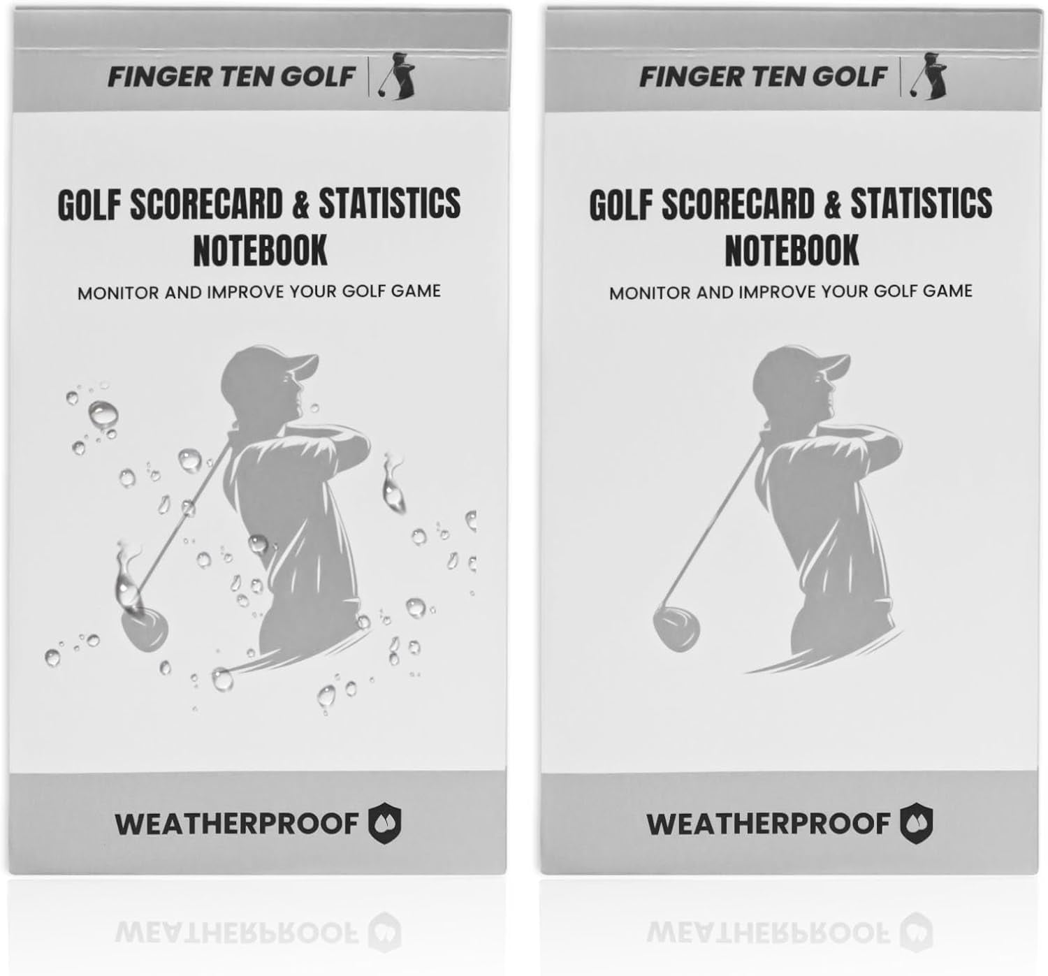 FINGER TEN Golf Scorecard Book Stats Statistics Log Notebook Waterproof ...