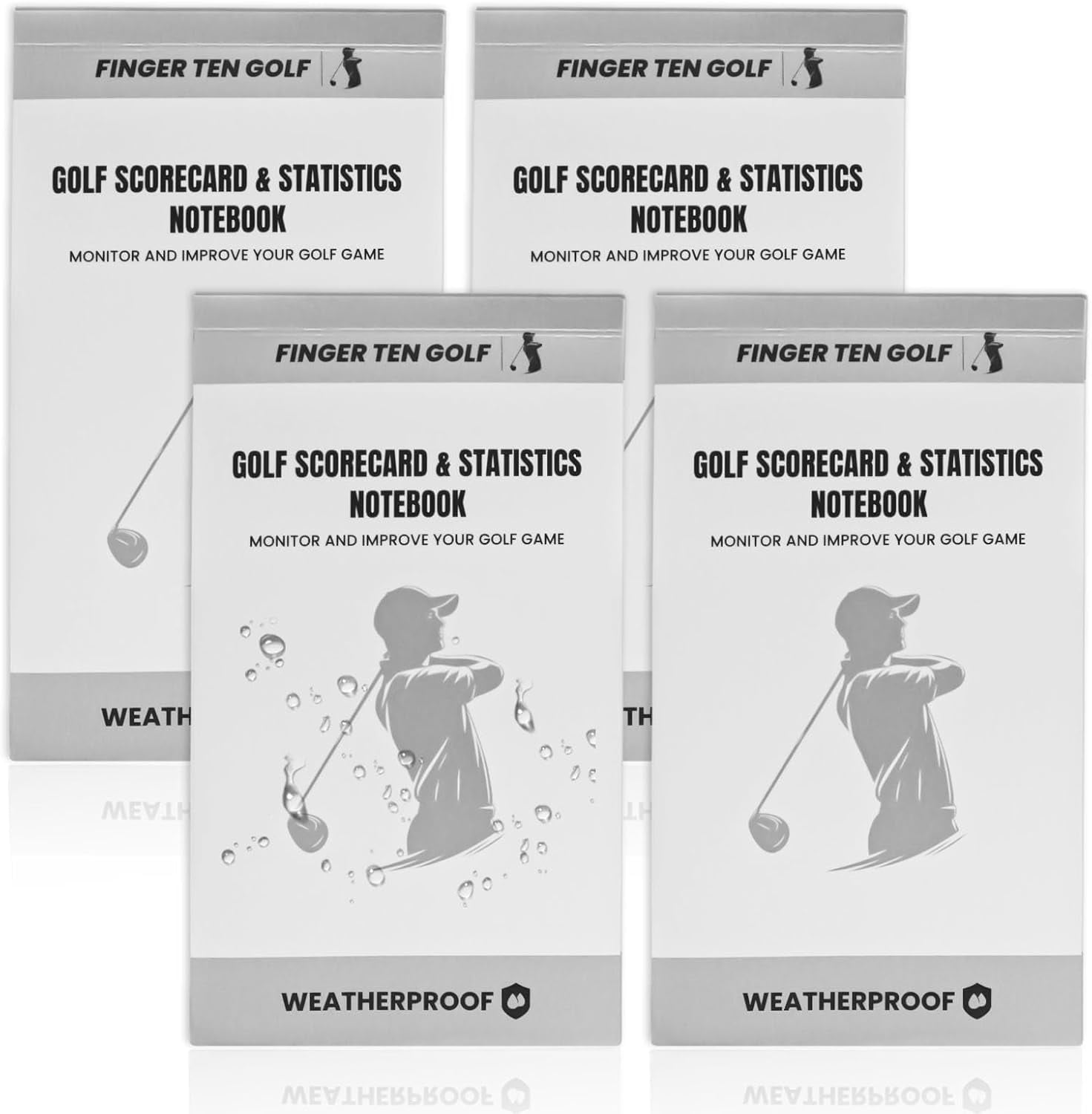 FINGER TEN Golf Scorecard Book Stats Statistics Log Notebook Waterproof ...