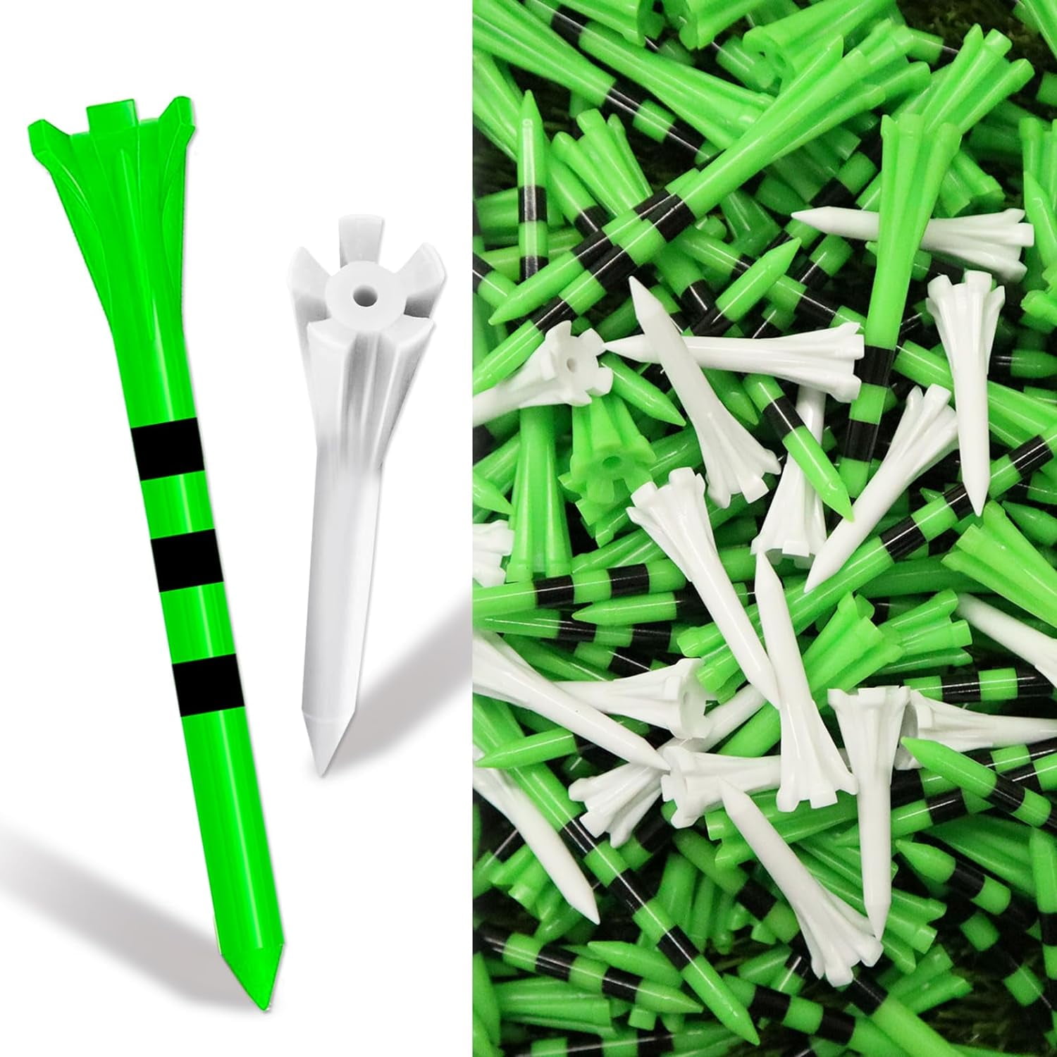 FINGER TEN Golf Tees Plastic 3 1/4 2 3/4 1 1/2 Inch Unbreakable 80 ...