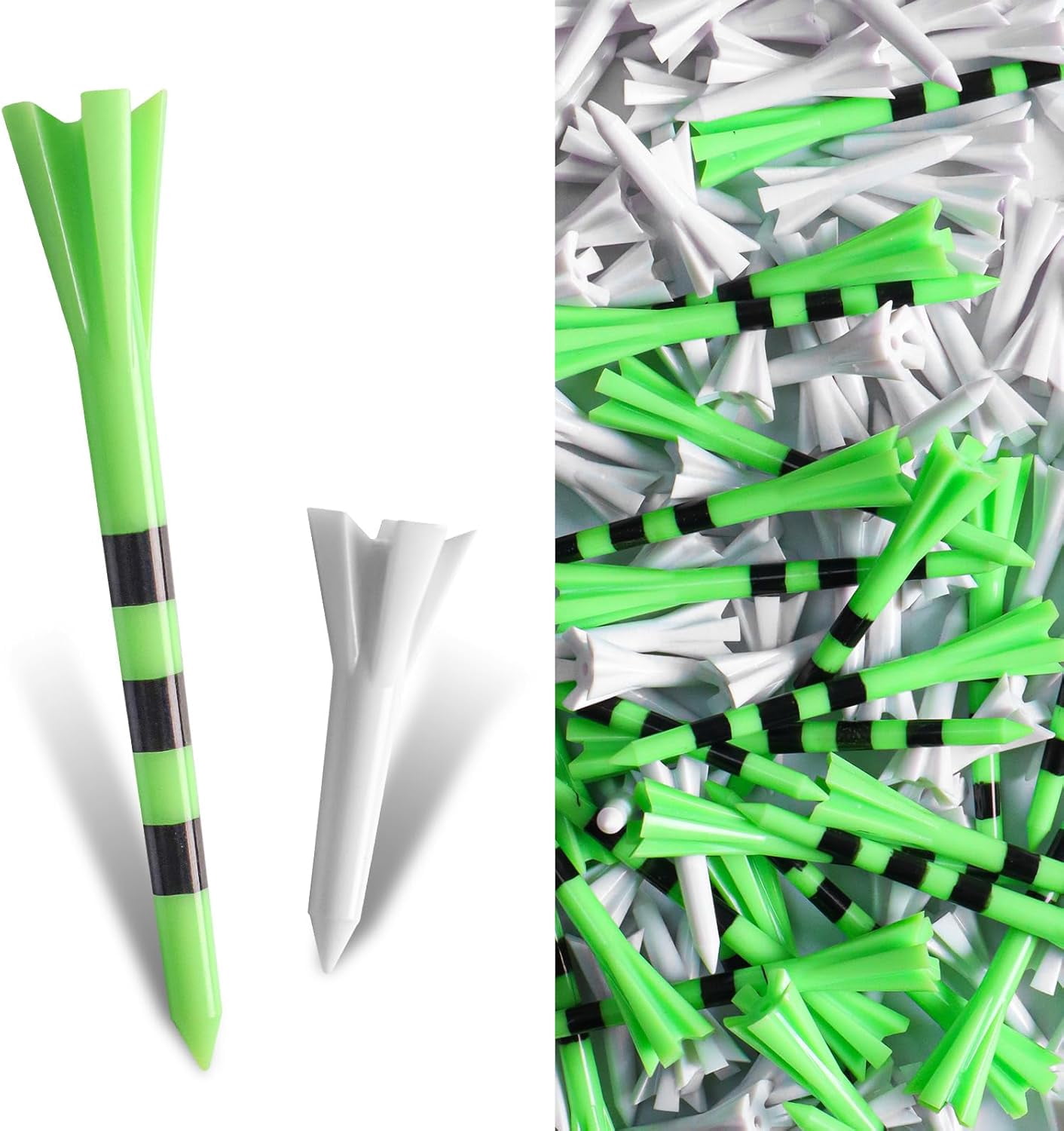 FINGER TEN Golf Tees Plastic 60 Driving Range Tees 2 3/4 3 1/4 Inch and ...