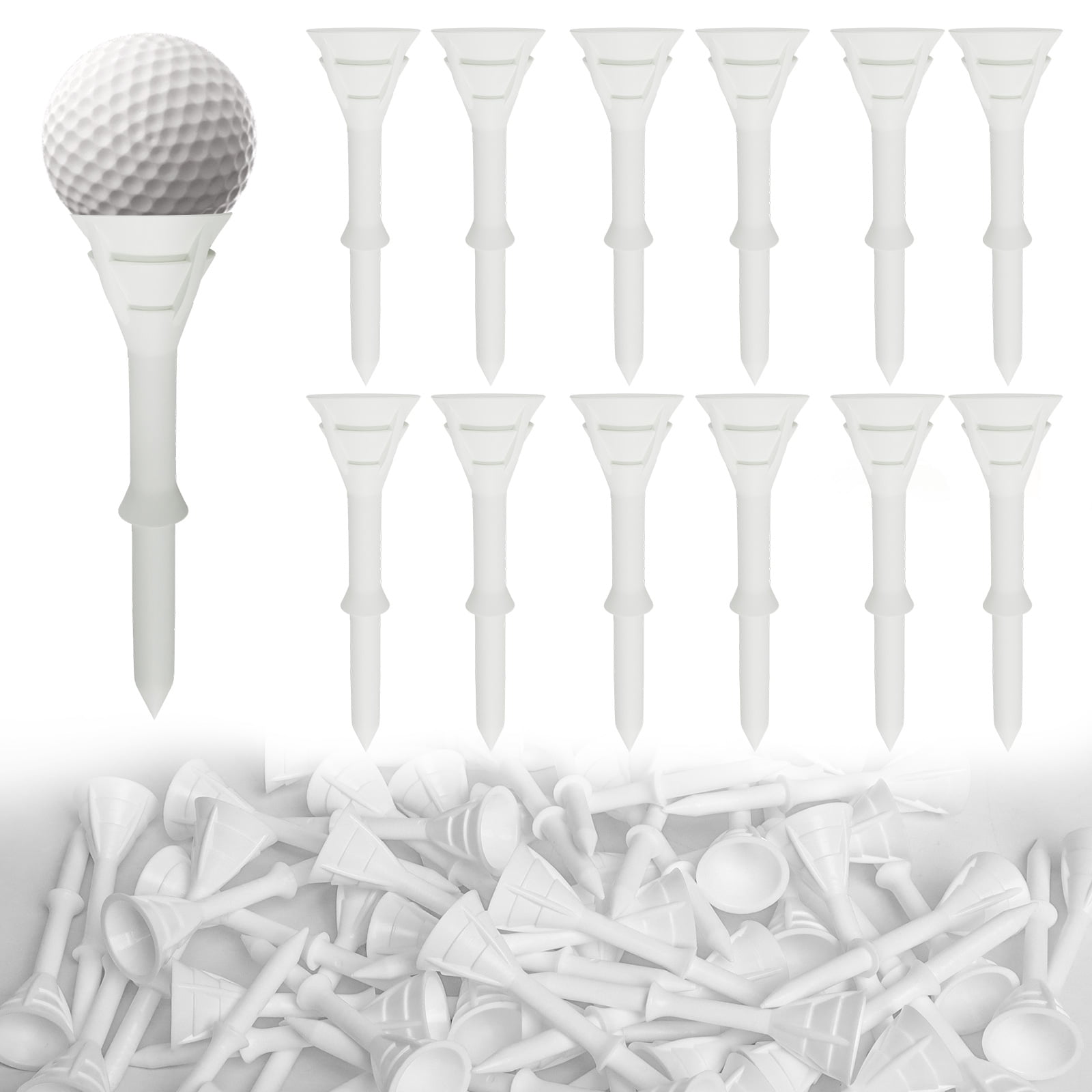 FINGER TEN Golf Tees Plastic Unbreakable Tee 3 1/4 Inch 60 Pack ...