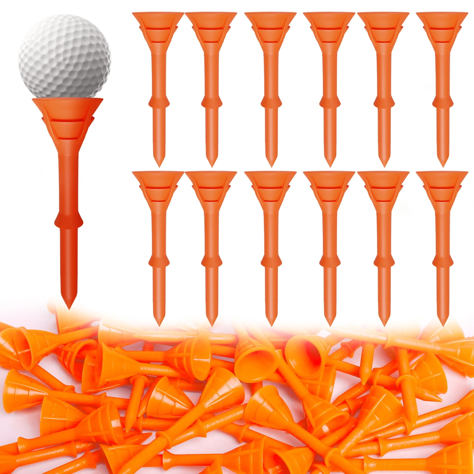 FINGER TEN Golf Tees Plastic Unbreakable Tee 3 1/4 Inch 60 Pack ...