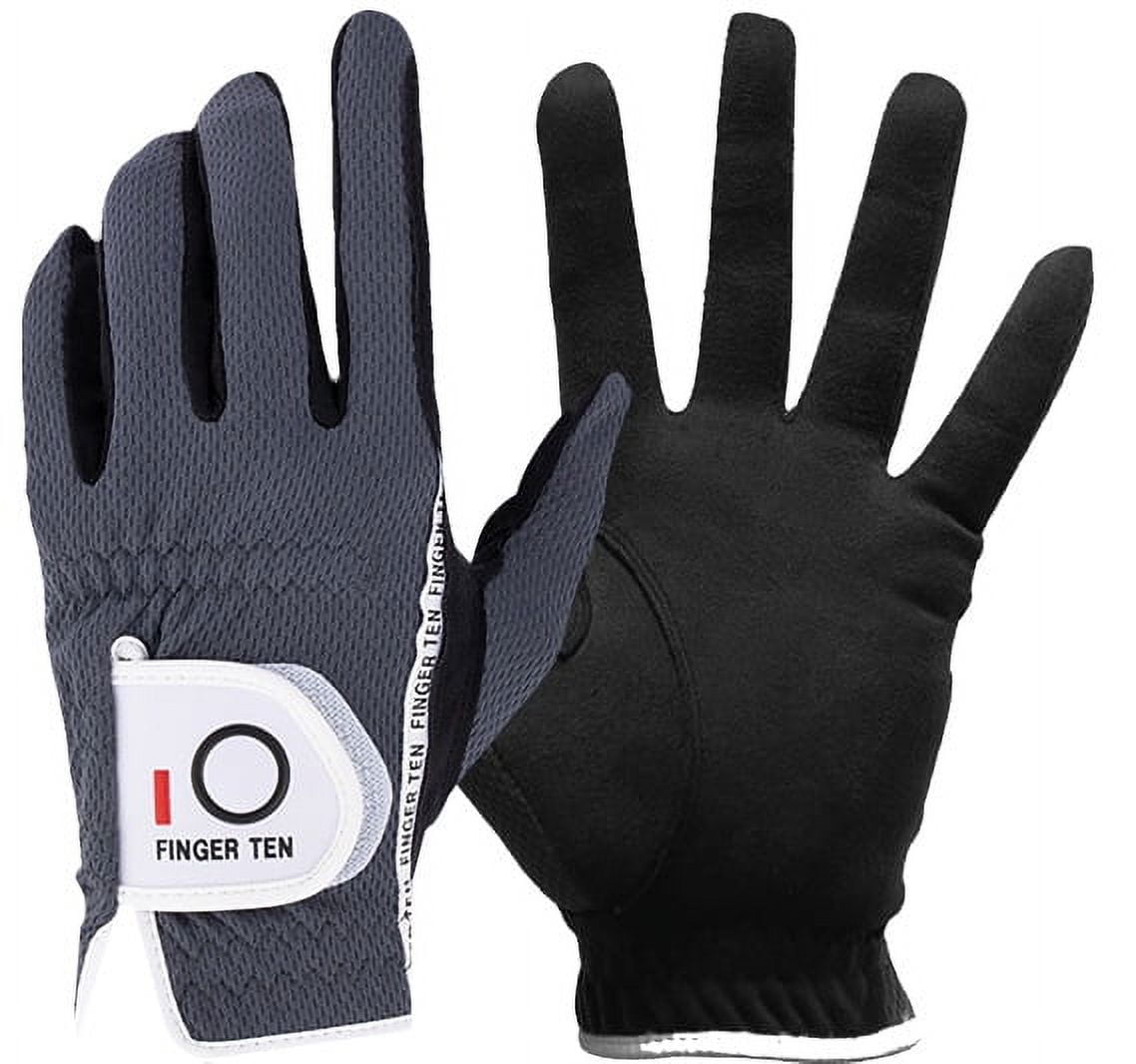 FINGER TEN Men’s Golf Glove Left Hand Right Handed Golfer Rain Grip 1 ...