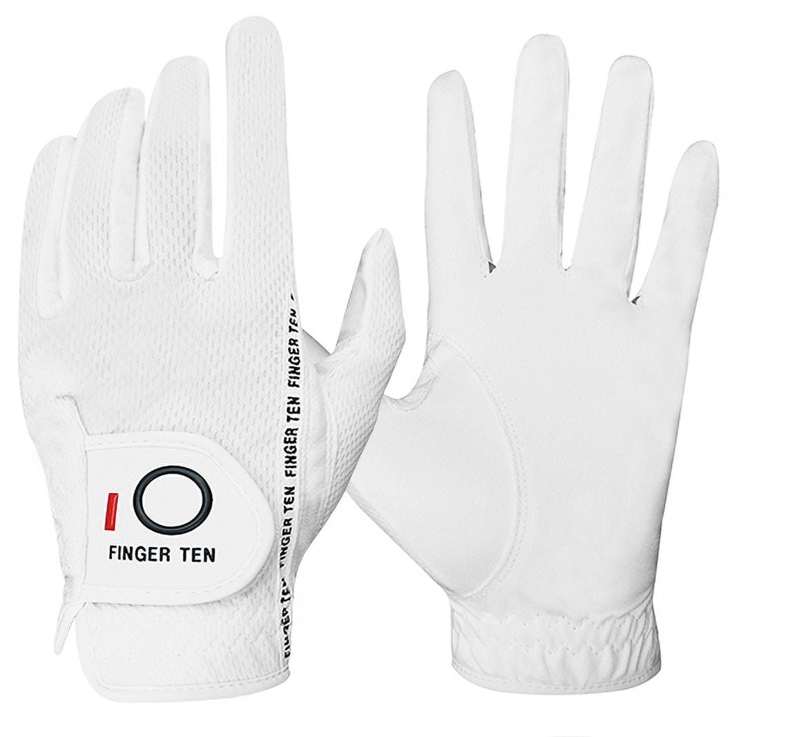 FINGER TEN Men’s Golf Glove Left Hand Right Handed Golfer Rain Grip 1 ...