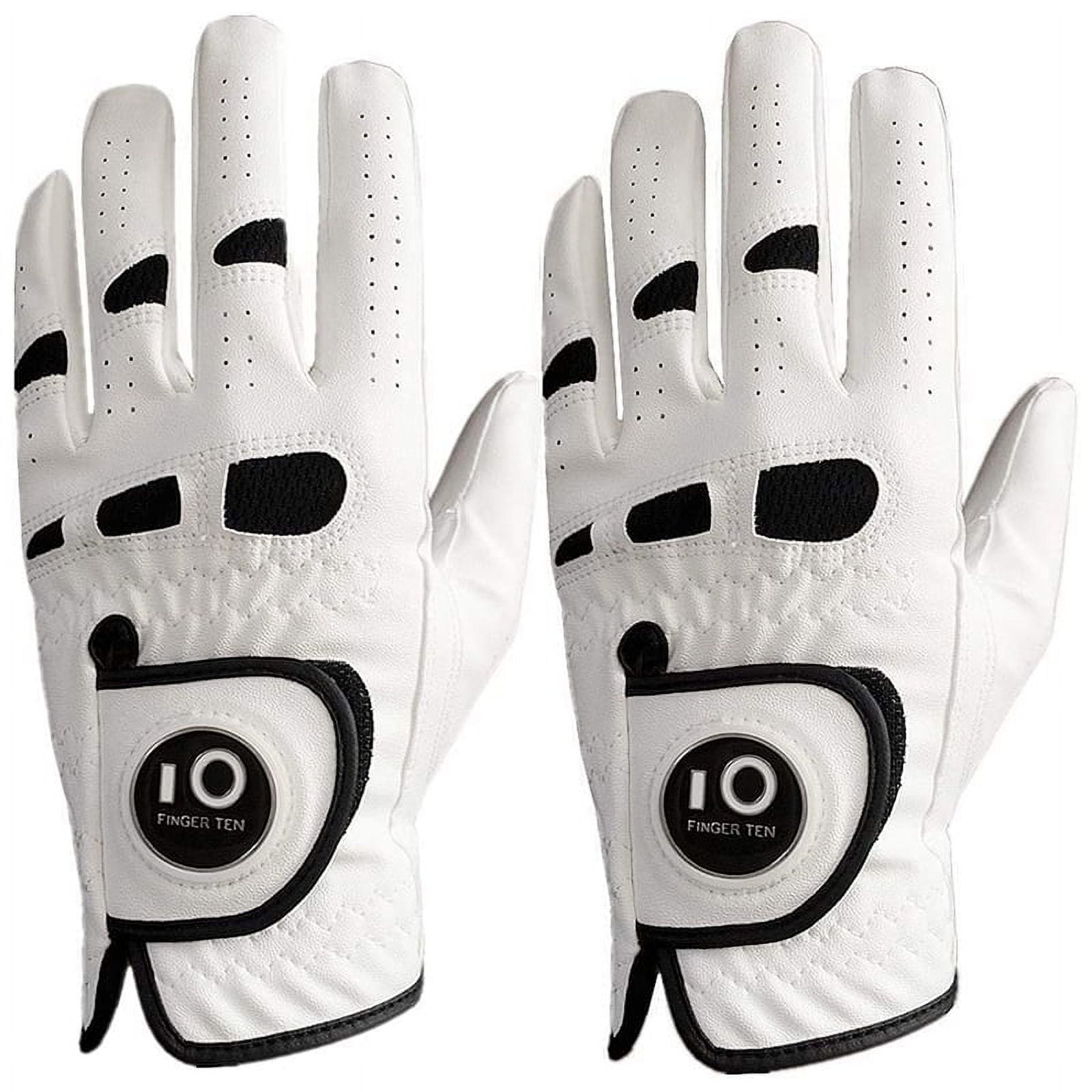 FINGER TEN Men’s Golf Glove Left Hand Right with Ball Marker Value 2 ...