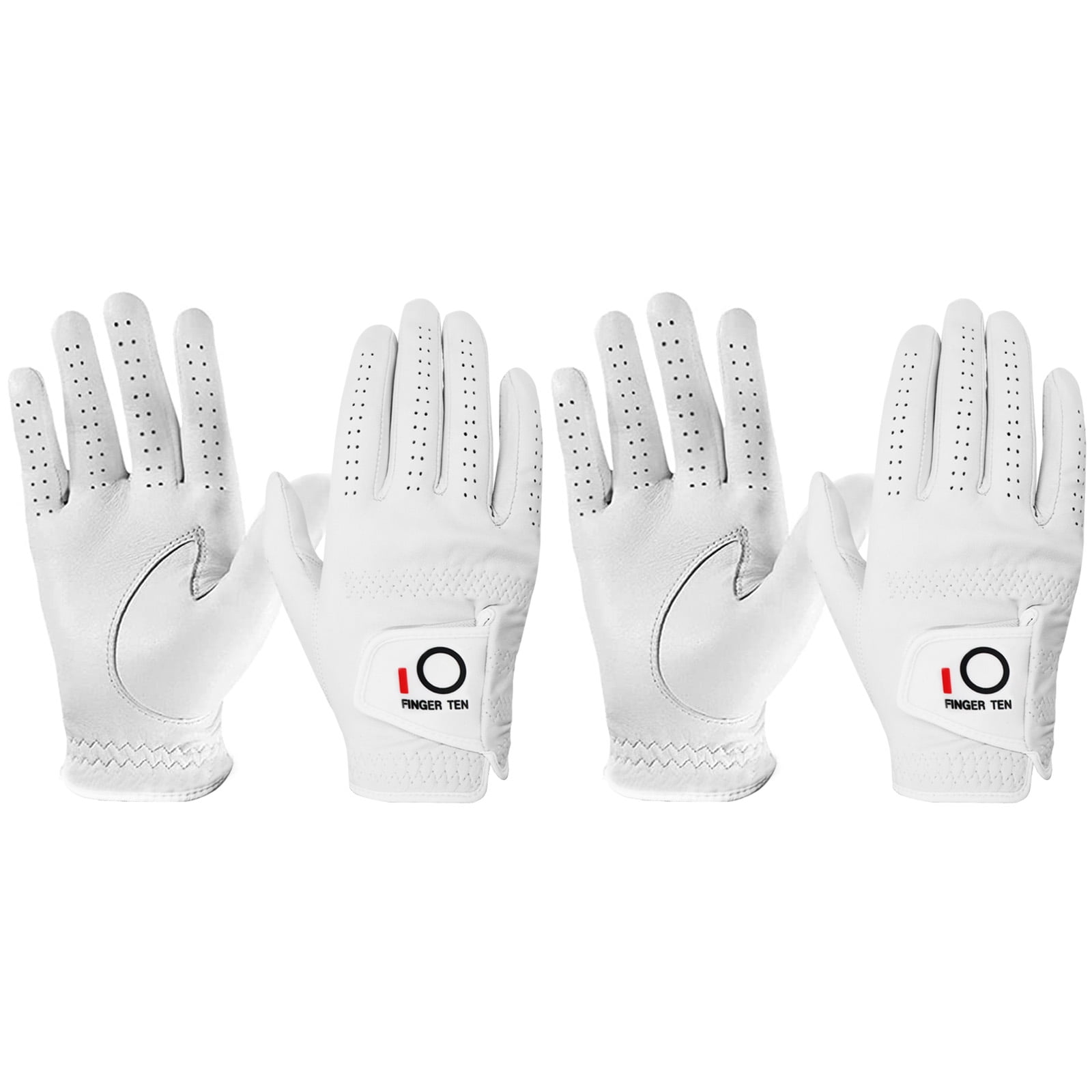 FINGER TEN Mens All Premium Soft Cabretta Leather Tour Fit Grip Left ...