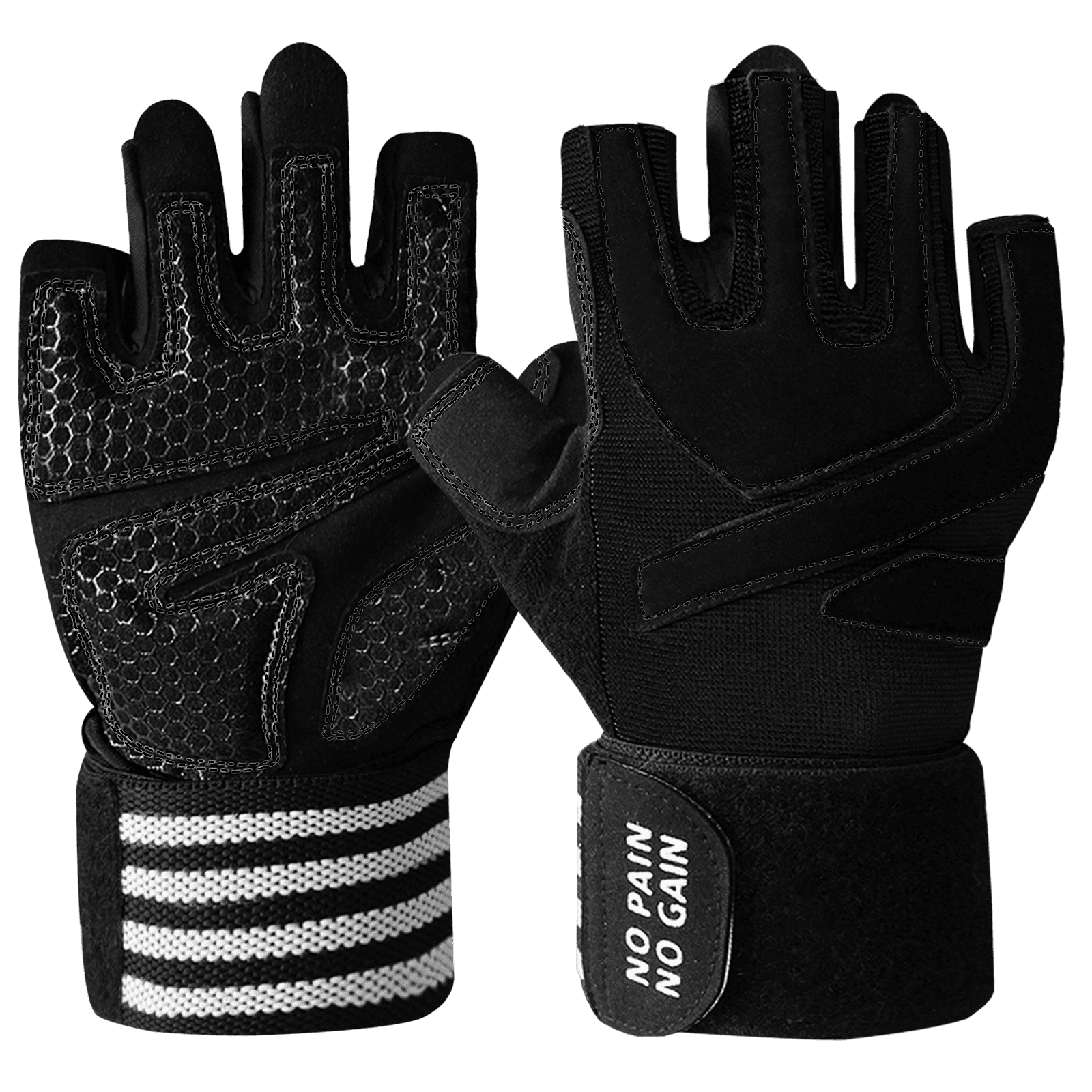 FINGER TEN Weightlifting Workout Gloves Full Half Finger with Wrist ...