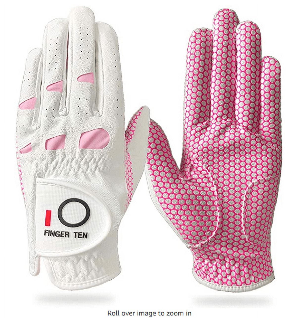 FINGER TEN Women’s Golf Gloves Ladies Left Hand Right Value 2 Pack, All ...