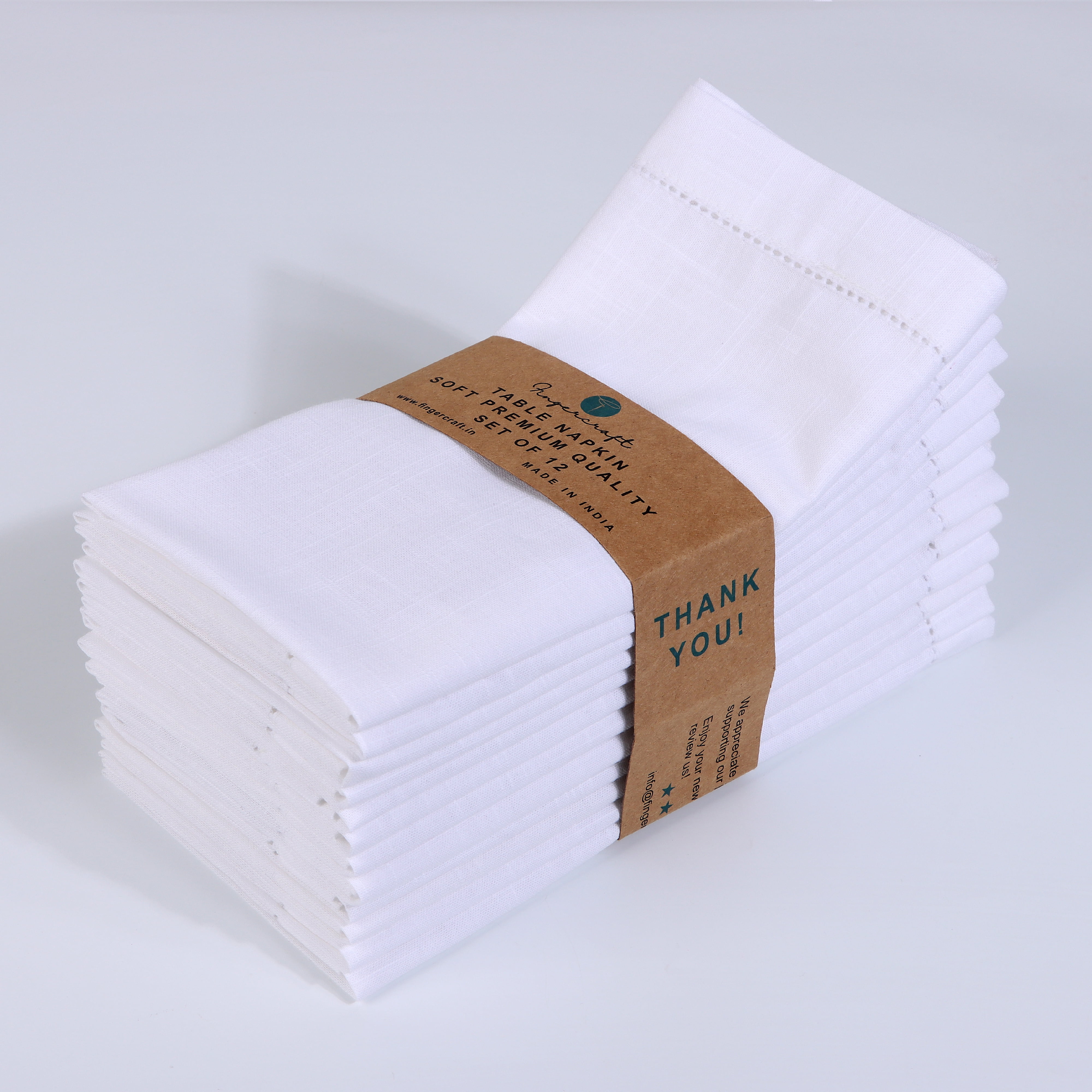 FINGERCRAFT Table Napkins, Cotton Cloth Napkin, Crochet Edge, 20-inch ...