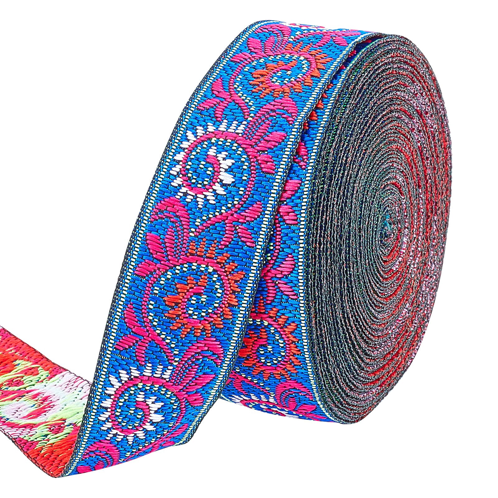 FINGERINSPIRE 7.7 Yard 1 Inch Vintage Jacquard Ribbon Emobridered Woven ...