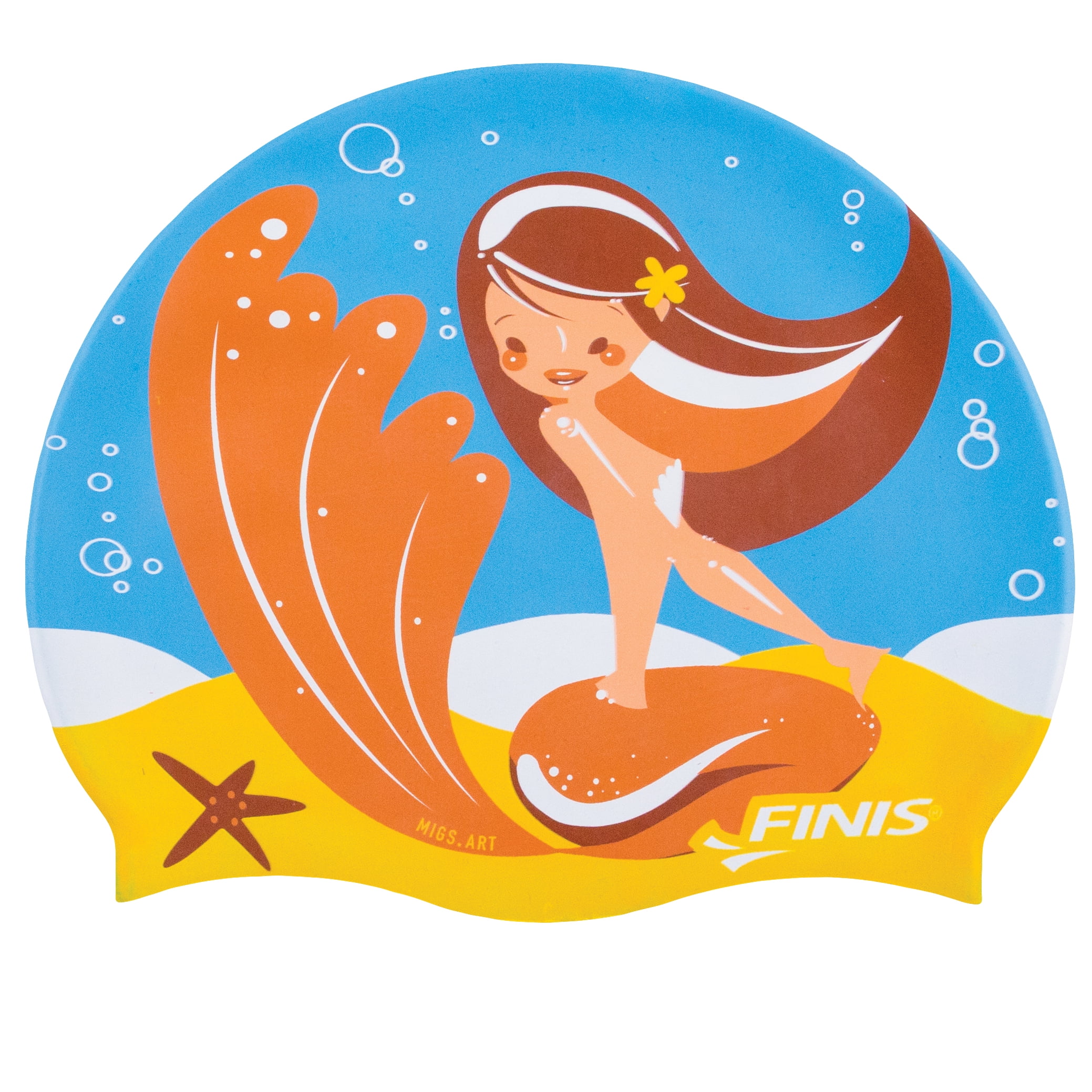 FINIS Kids Mermaid Silicone Mermaid Swim Cap In Starfish, One Size ...