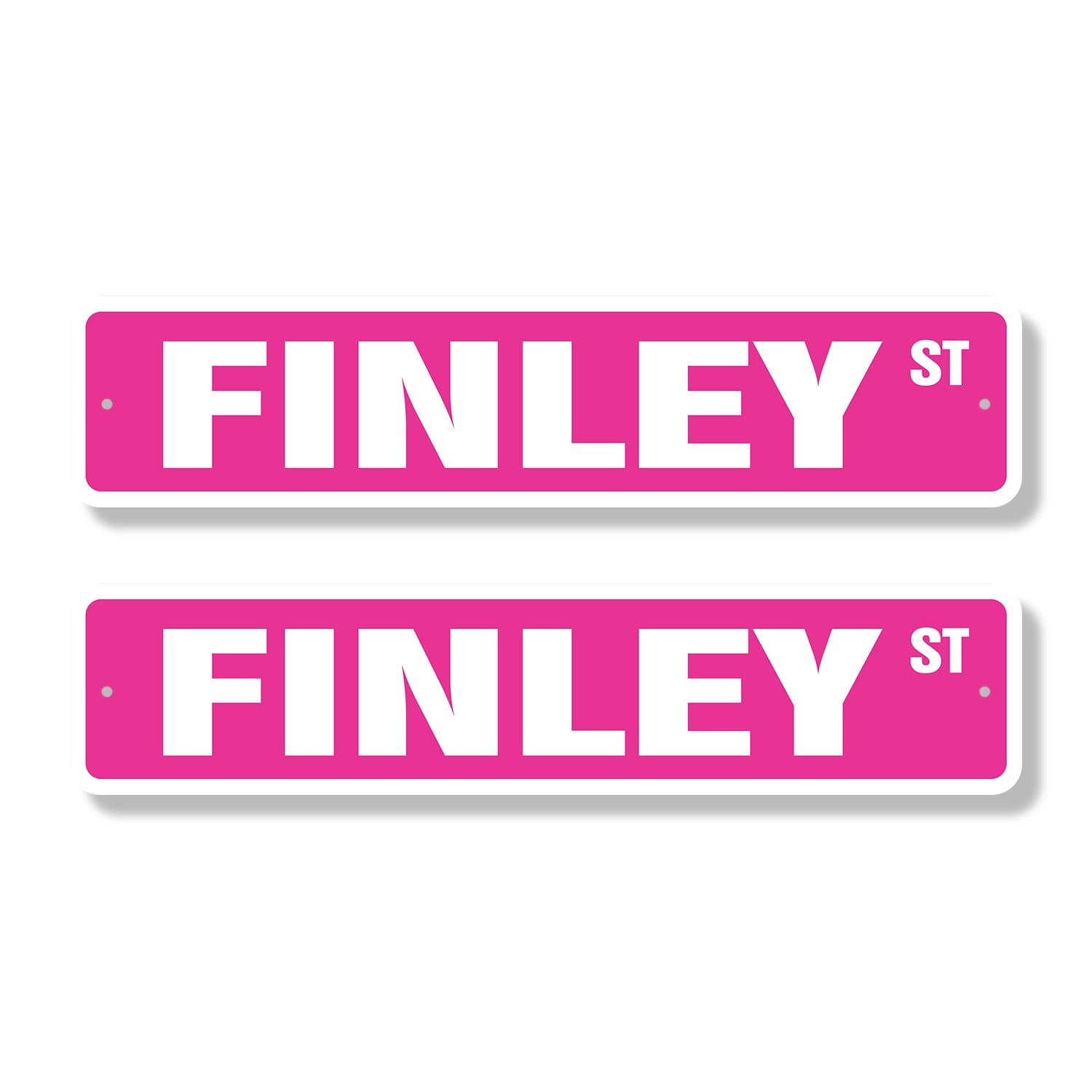 FINLEY Classic Street Sign (2 Pack) Childrens Name Room Sign Road Sign ...