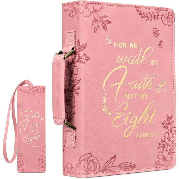 FINPAC Large Classic Bible Cover Vegan Leather Carrying Book Case ...