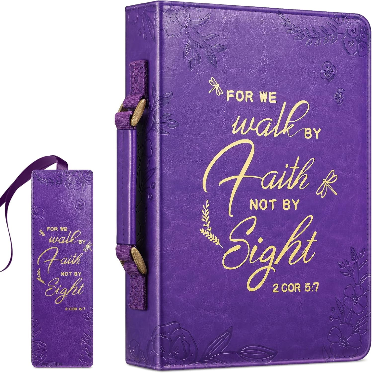 FINPAC Large Classic Bible Cover Vegan Leather Carrying Book Case ...