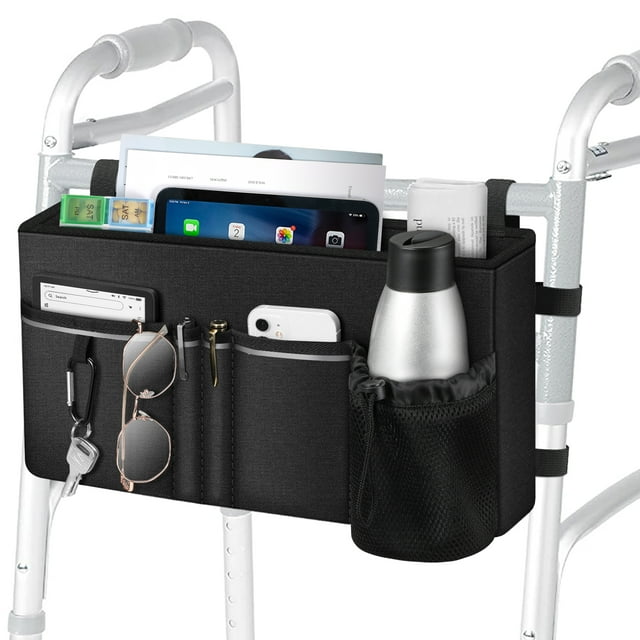 FINPAC Walker Tote Bag with Cup Holder, Large Storage Basket, Mobility ...