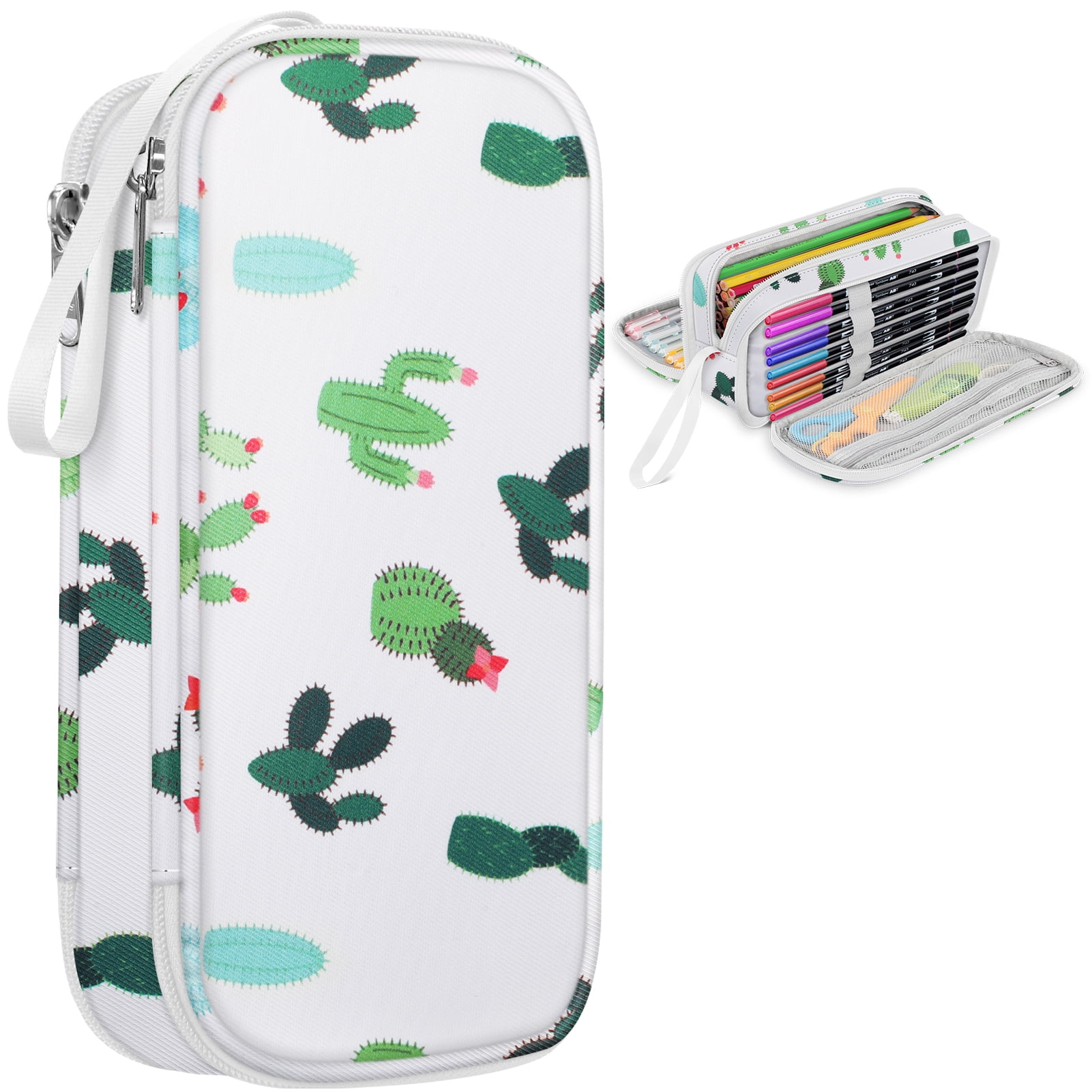 FINPAC Pencil Case, Large Capacity Three-layer Pencil Box, Pen Pouch ...