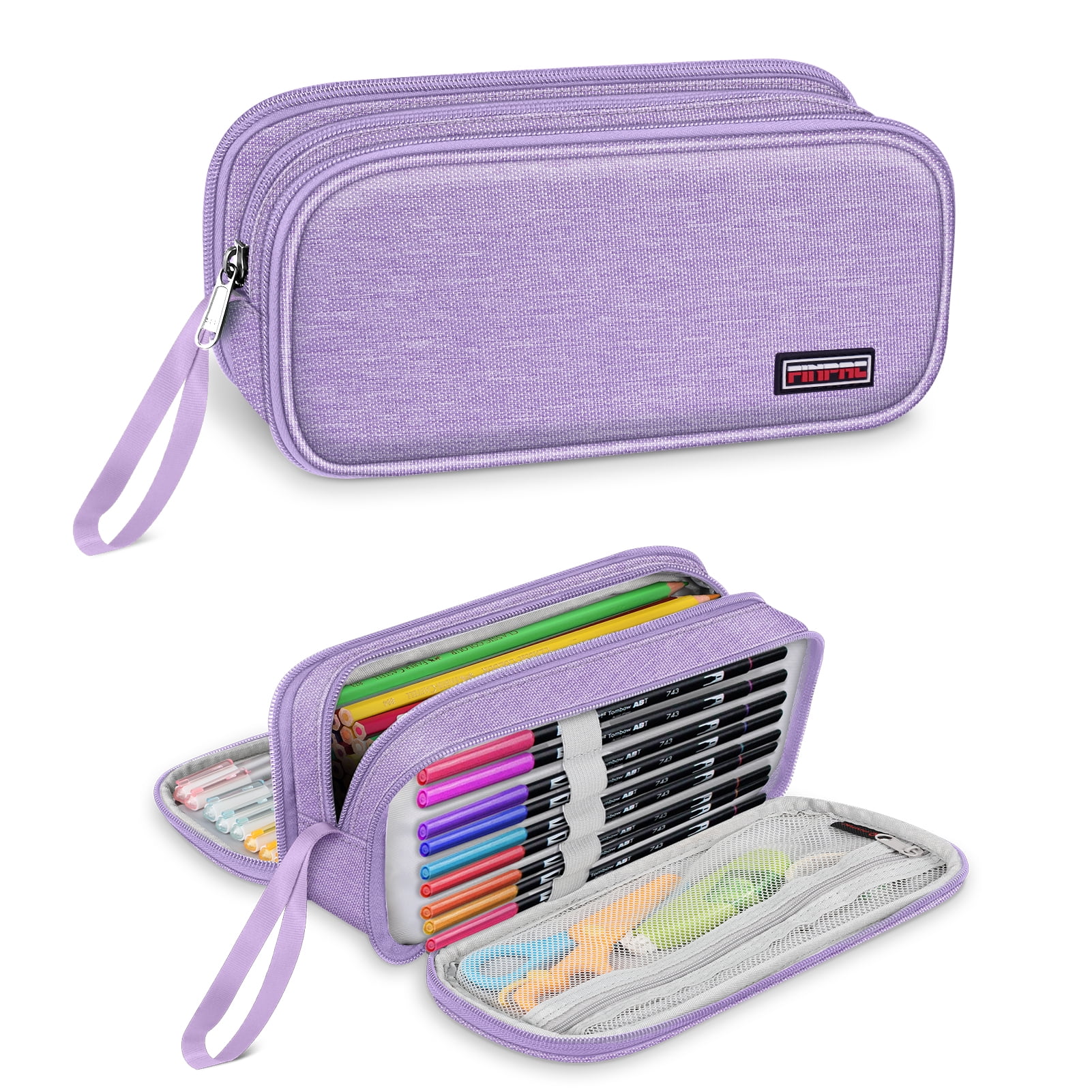 FINPAC Pencil Case, Large Capacity Three-layer Pencil Box, Pen Pouch ...