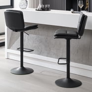UIXE Adjustable Bar Stools Set of 2 Modern High Back Swivel Barstool ...