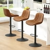 FIRAVOE, Bar Stools Set of 3, 26" PU Leather, Counter Height - Walmart.com