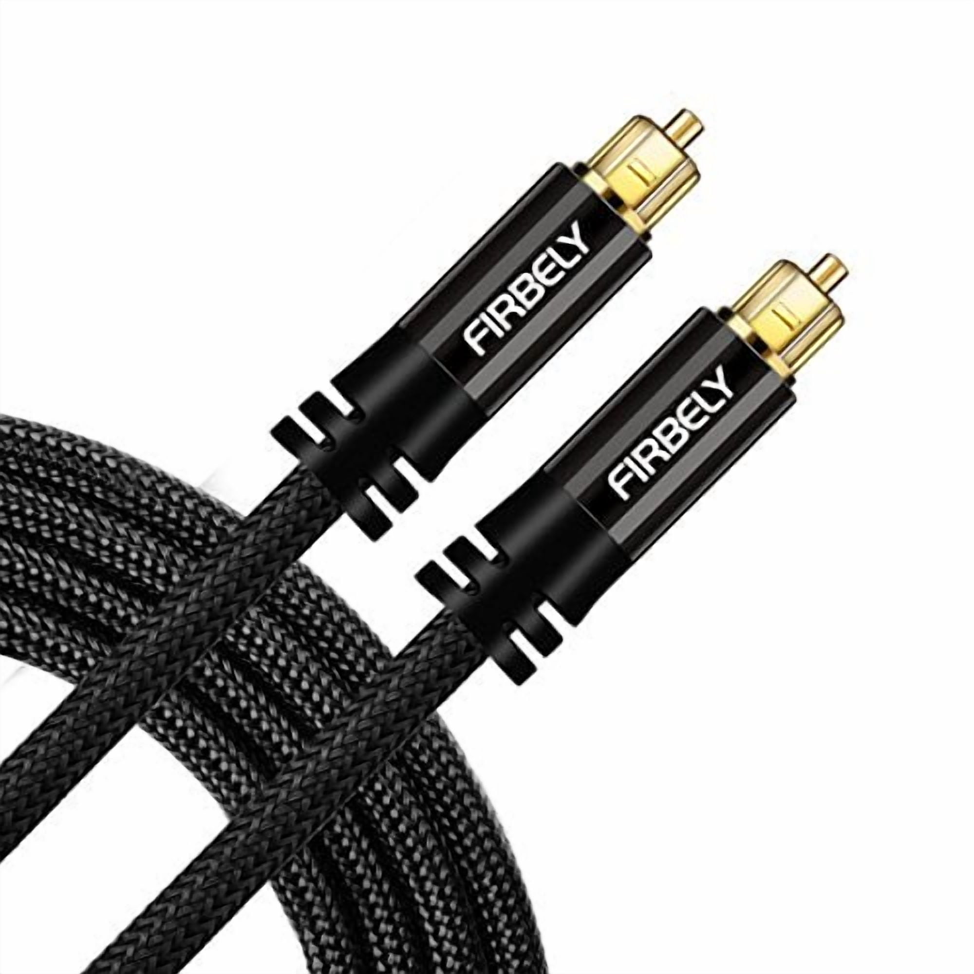 FIRBELY Digital Toslink Cable Optical Audio Cable-S/PDIF Fiber Optic ...