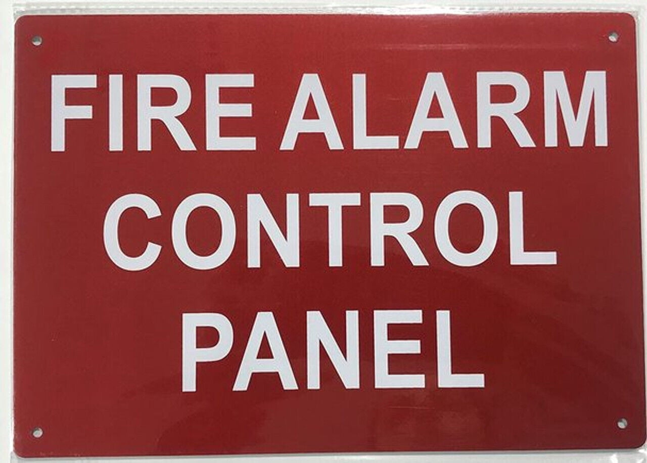 FIRE ALARM CONTROL PANEL INSIDE SIGN (7X10,RED,Aluminum) -ref21422 ...