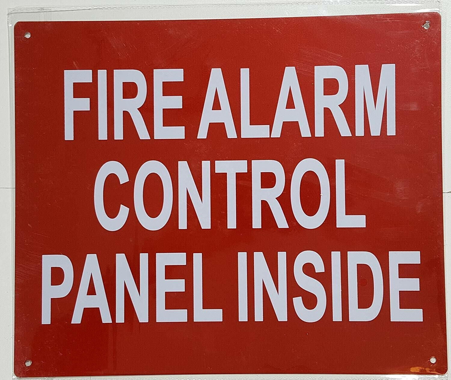 FIRE ALARM CONTROL PANEL LOCATED INSIDE SIGN,(12 X 10,RED,ALUMINUM ...