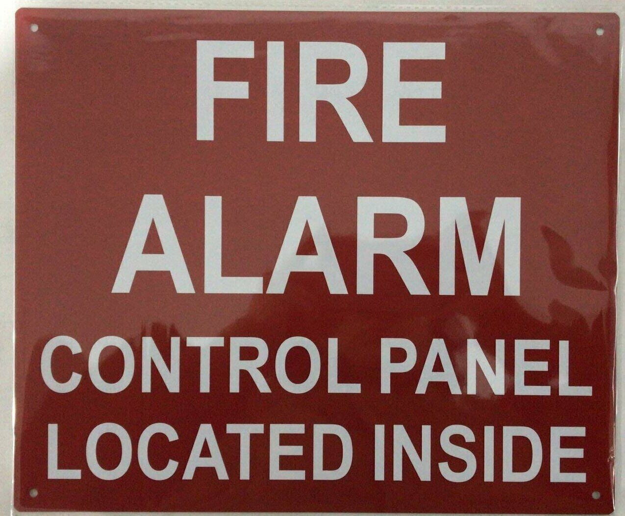 FIRE ALARM CONTROL PANEL LOCATED INSIDE SIGN- (RED,7X10,ALUMINUM ...