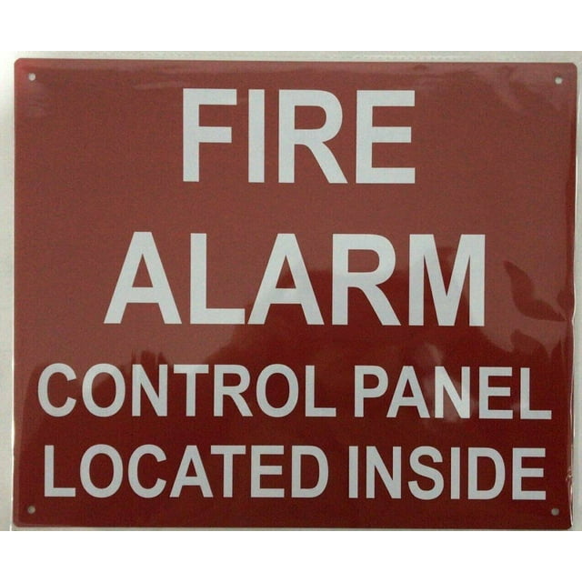 FIRE ALARM CONTROL PANEL LOCATED INSIDE SIGN- (RED,7X10,ALUMINUM ...