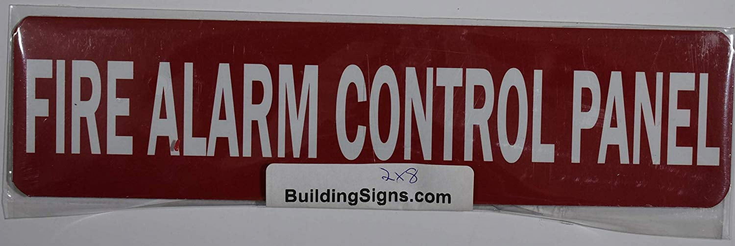 FIRE Alarm Control Panel Sign (RED,Double Sided Tape, Aluminium 2X8 ...