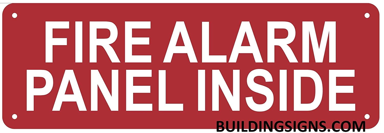 FIRE Alarm Panel Inside Sign (Reflective !!!, Aluminum, red, 4x12 inch ...