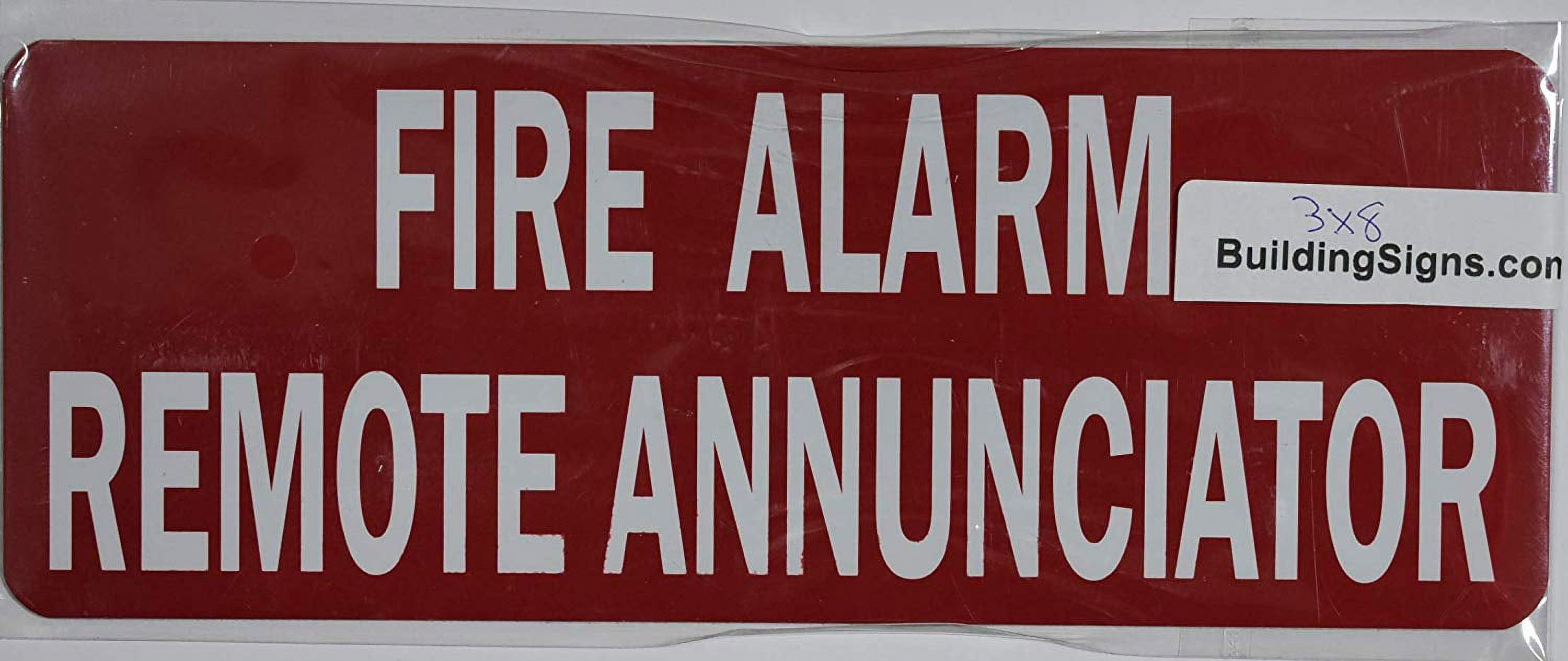 FIRE Alarm Remote Annunciator Sign (RED,Double Sided Tape, Aluminium ...