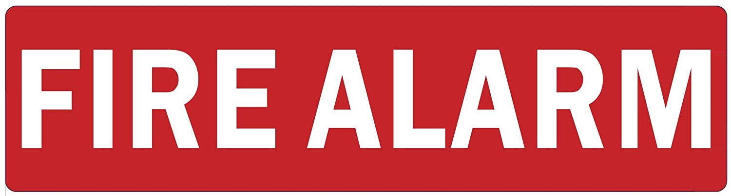 FIRE Alarm Sign (RED,Double Sided Tape, Aluminium 2X7.75-Rust Free ...